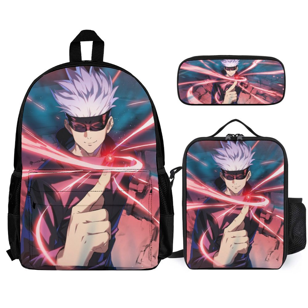 Gojo Satoru Jujutsu Kaisen Backpack 3 Pieces Set With Pencil Case Lunch ...
