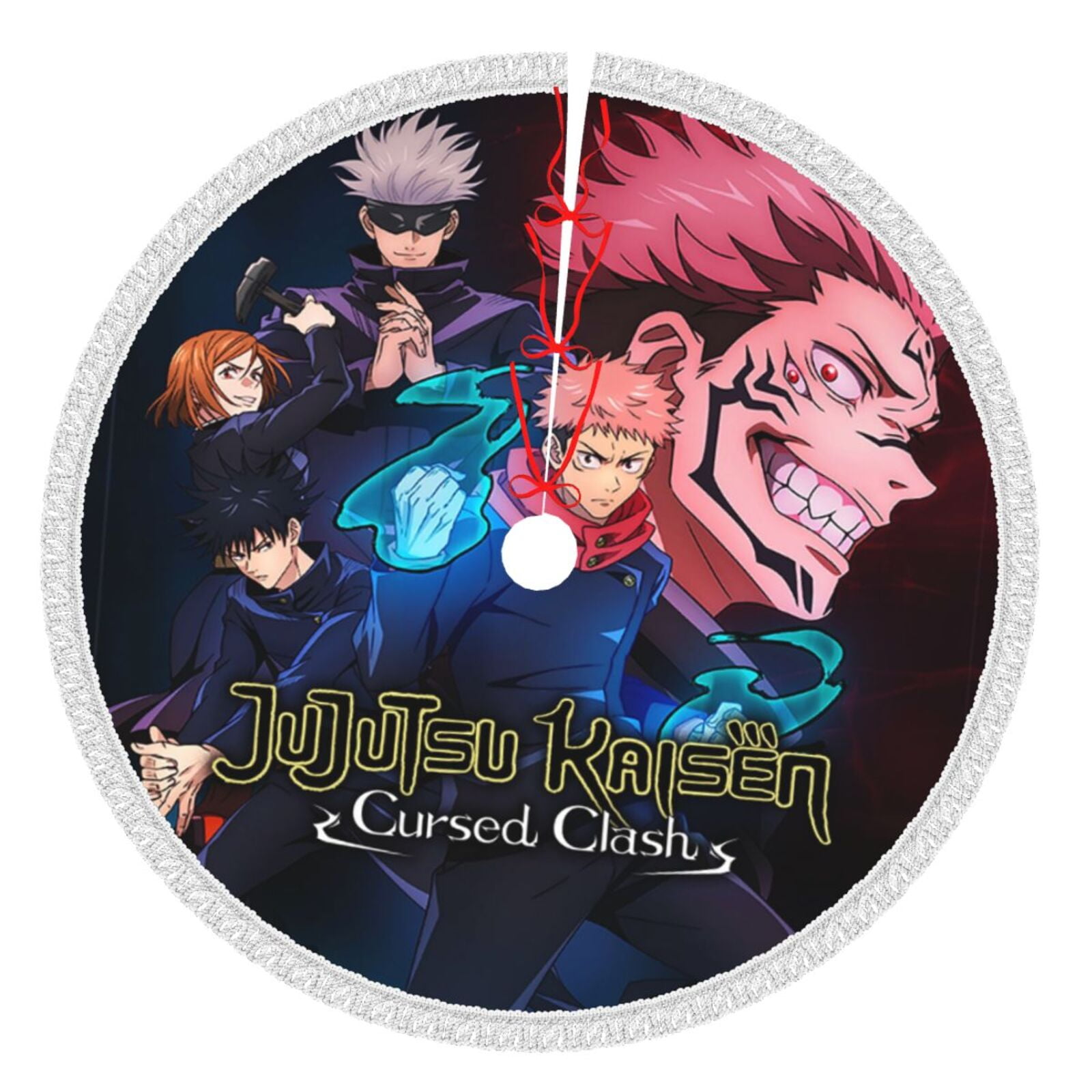 Gojo Satoru Jujutsu Kaisen Tassel Christmas Tree Skirt Xmas Tree Mat ...