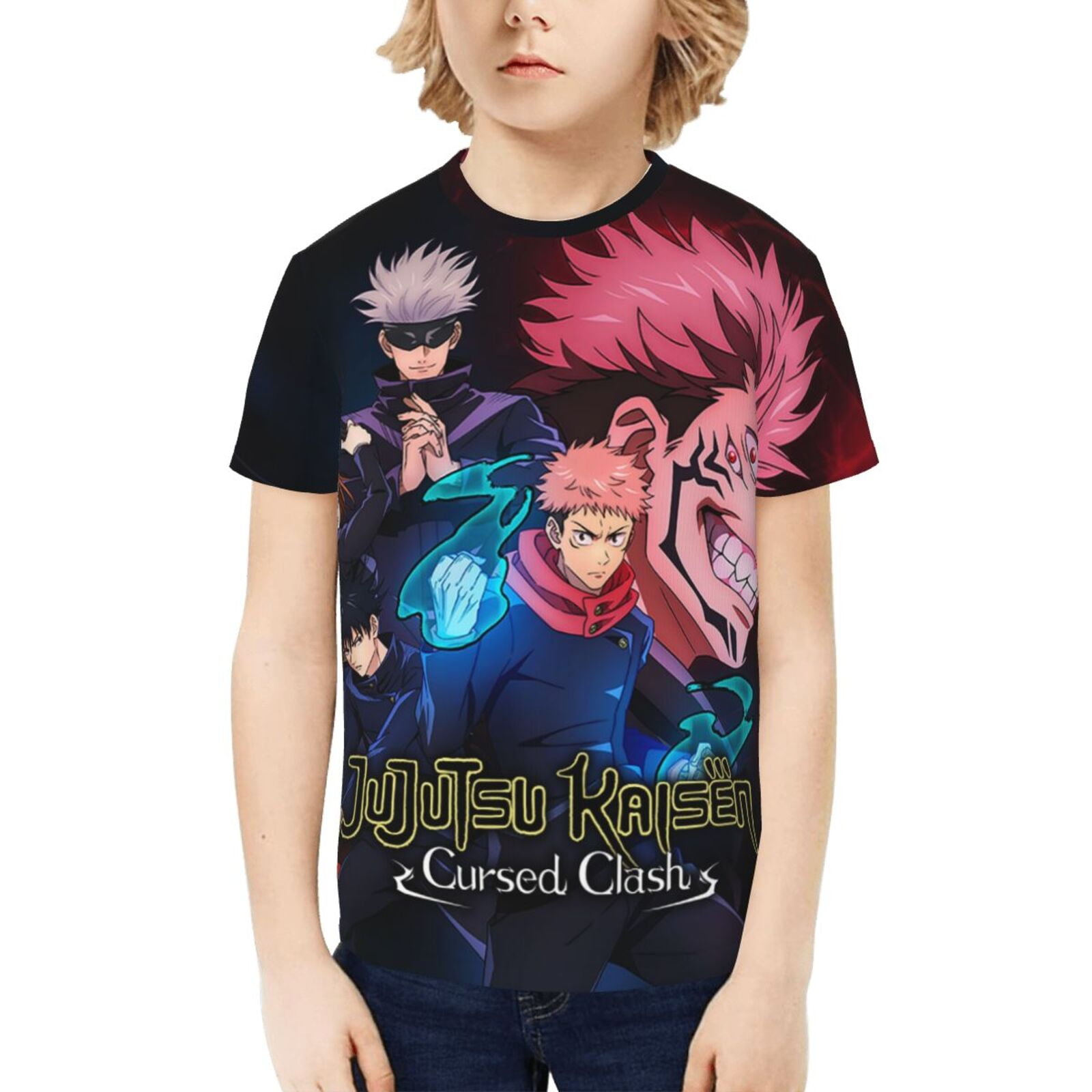 Gojo Satoru Jujutsu Kaisen Teenage T-Shirt Kids Shirts Summer Round Neck Short Sleeve Tees Boys ...