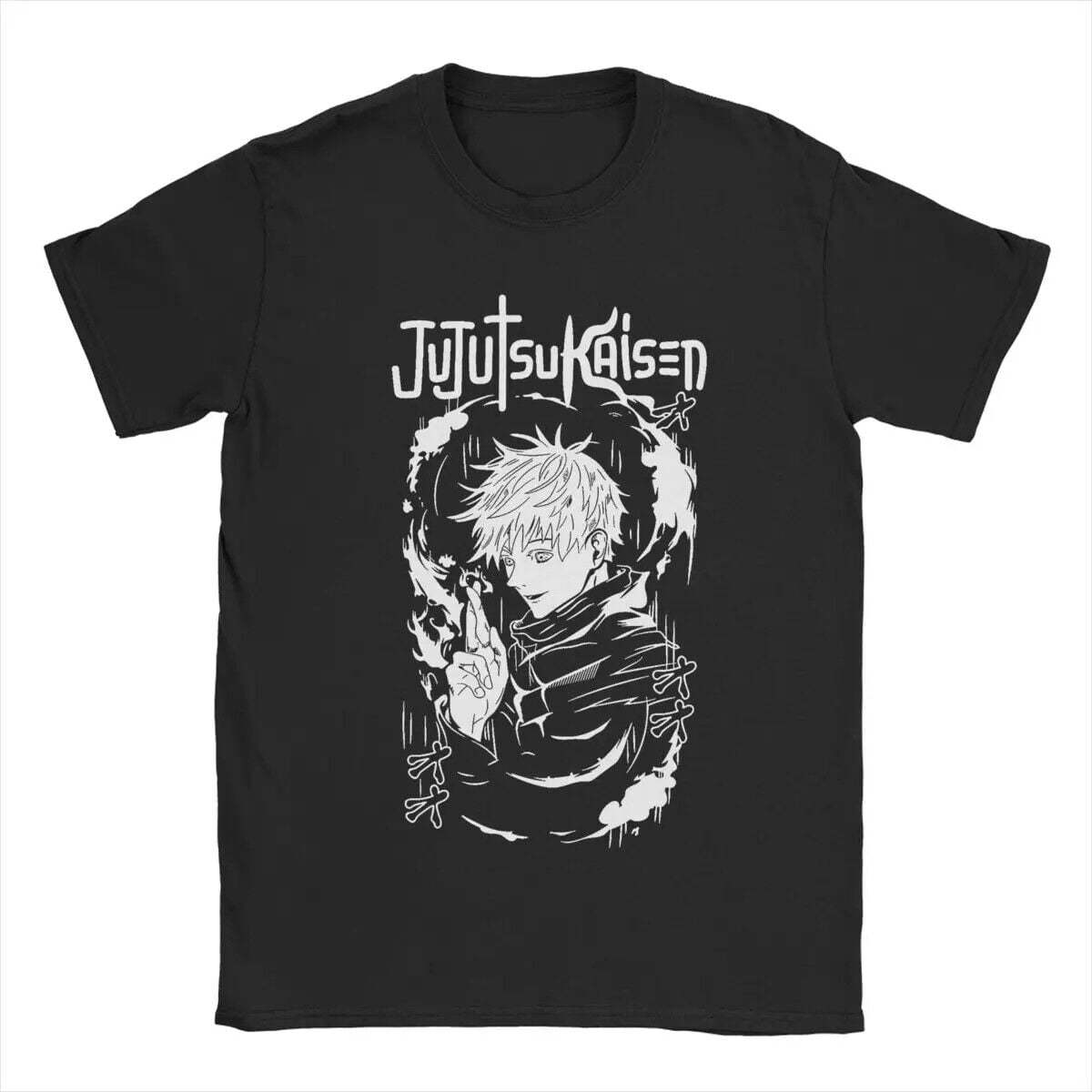 Gojo Satoru Men's T Shirt Anime Funny Tee Shirt Short Sleeve Crew Neck ...