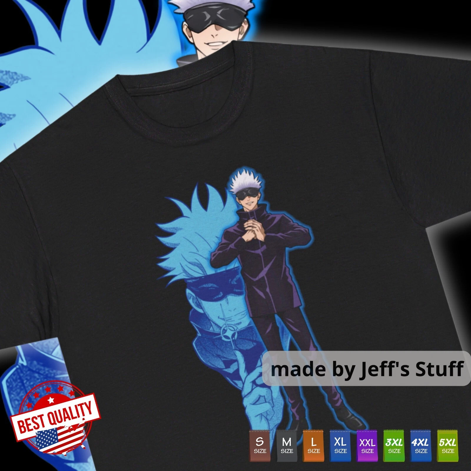 Gojo Satoru T Shirt Jujutsu Kaisen Anime Clothing Cosplay Manga ...