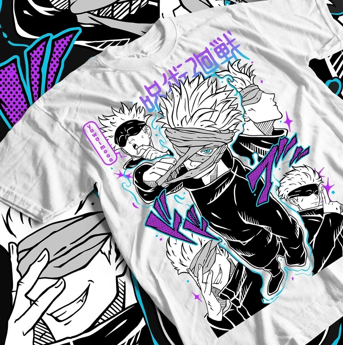 Gojo Satoru T-Shirt, Jujutsu Kaisen Mahito Anime Tee Shirt White ...