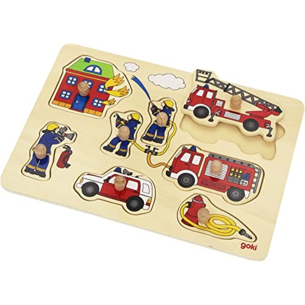 Goki 57907 Fire Brigade, Lift-Out Puzzle, Multicolor, Medium - Walmart.com