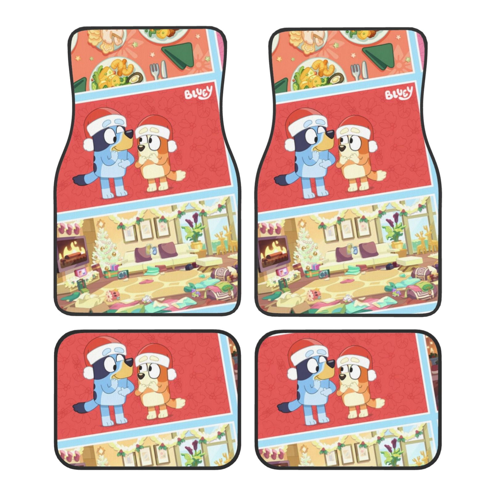 Gokiu Bluey Car Floor Mats Set of 4 Universal Fit Automotive All ...