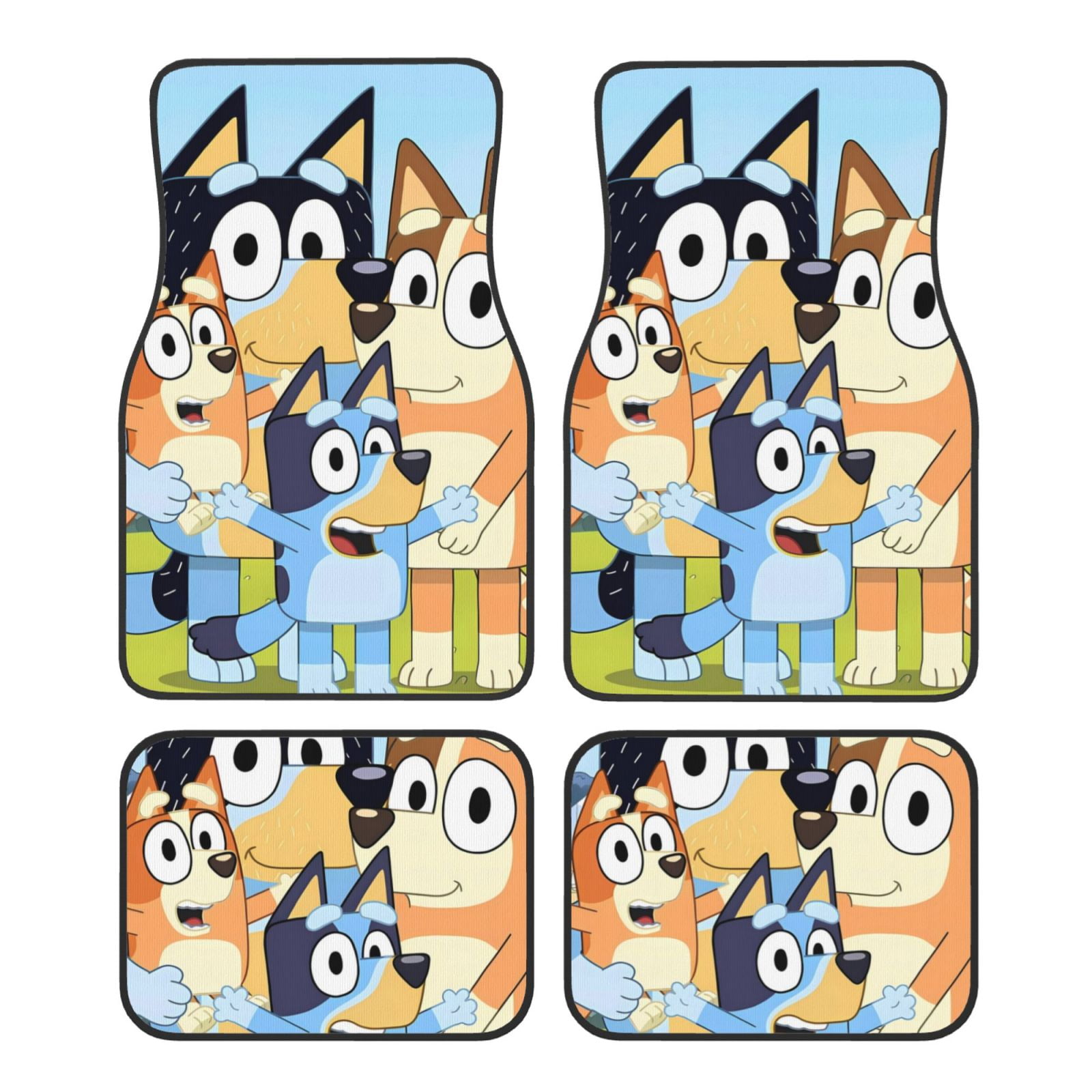 Gokiu Bluey Car Floor Mats Set of 4 Universal Fit Automotive All ...