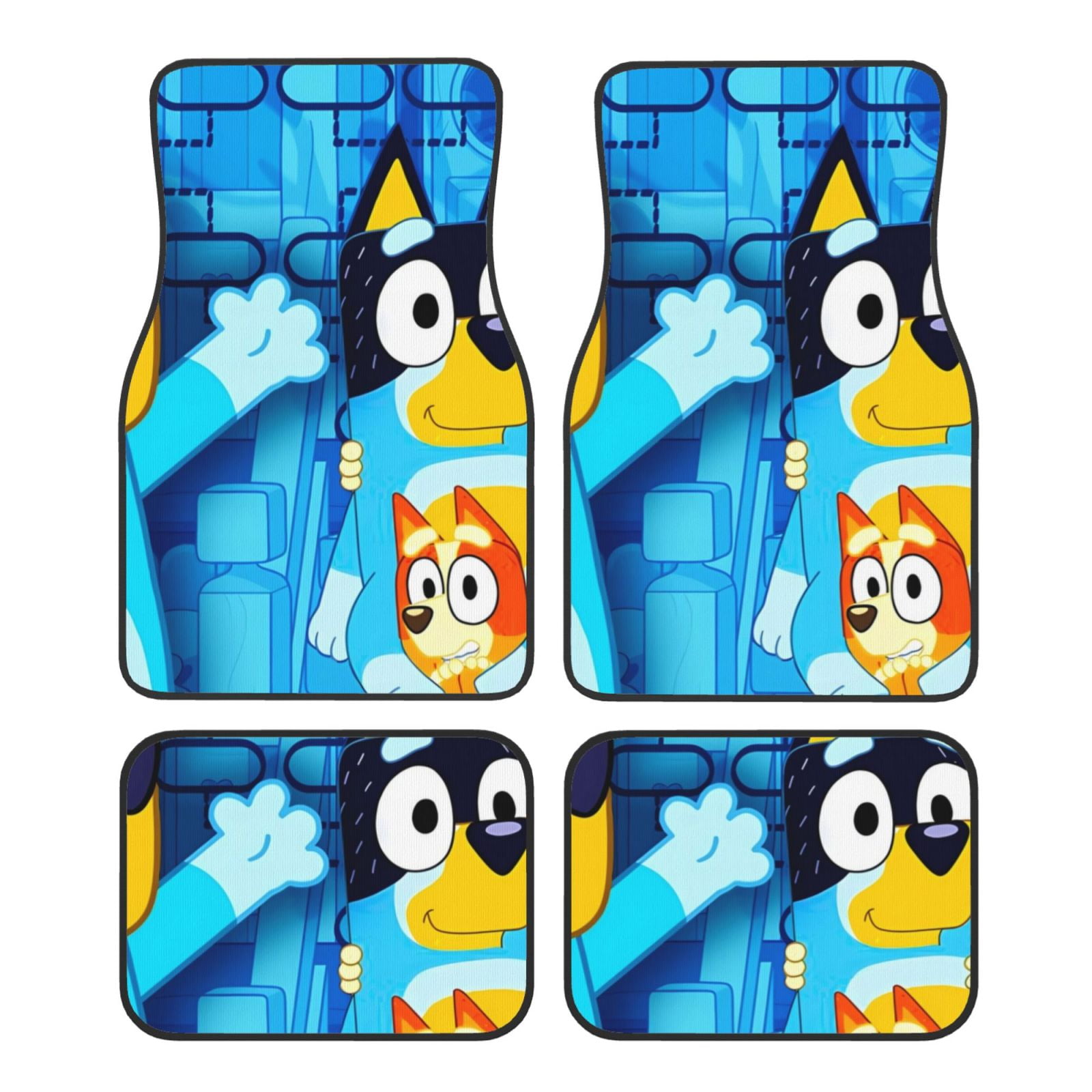 Gokiu Bluey Car Floor Mats Set of 4 Universal Fit Automotive All ...