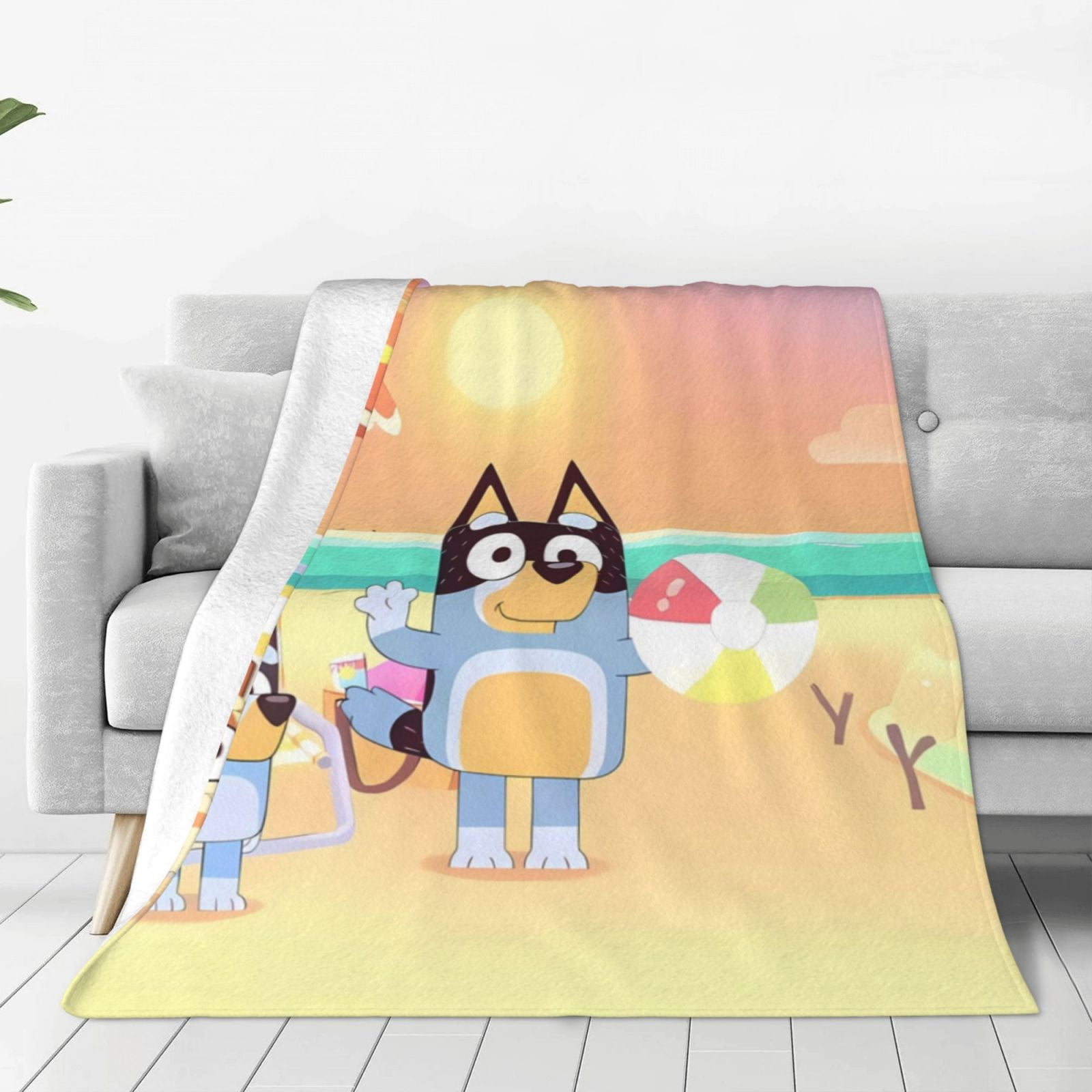 Gokiu Bluey for Flannel Blanket Super Soft Cozy Throw Blanket 60"x50 ...