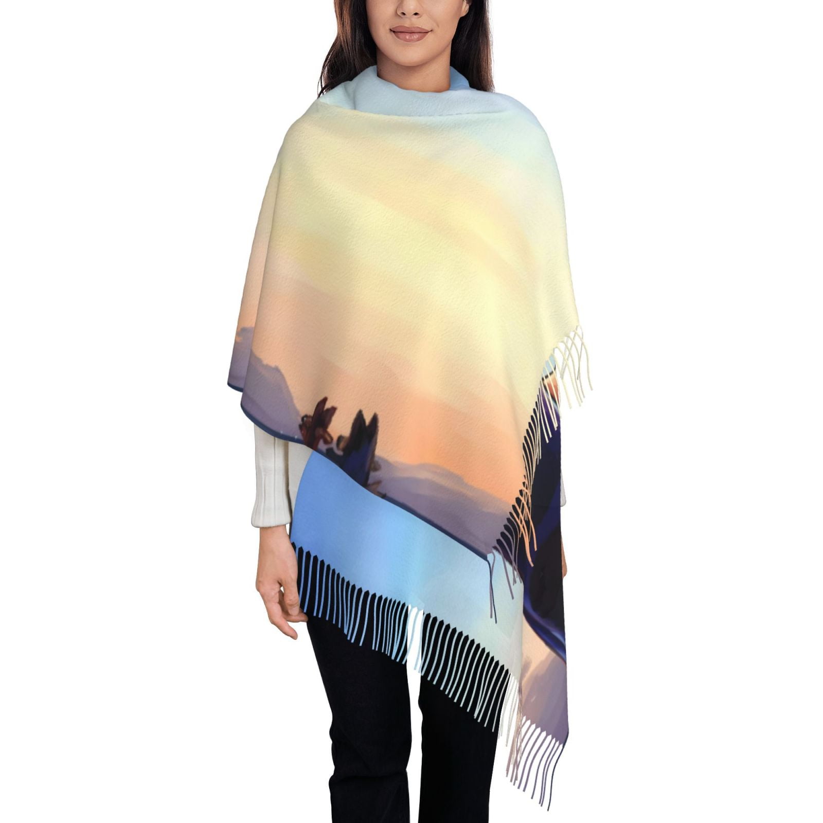 Gokiu Bluey Women's Scarf Pashmina Shawls and Wraps for Wedding Evening ...