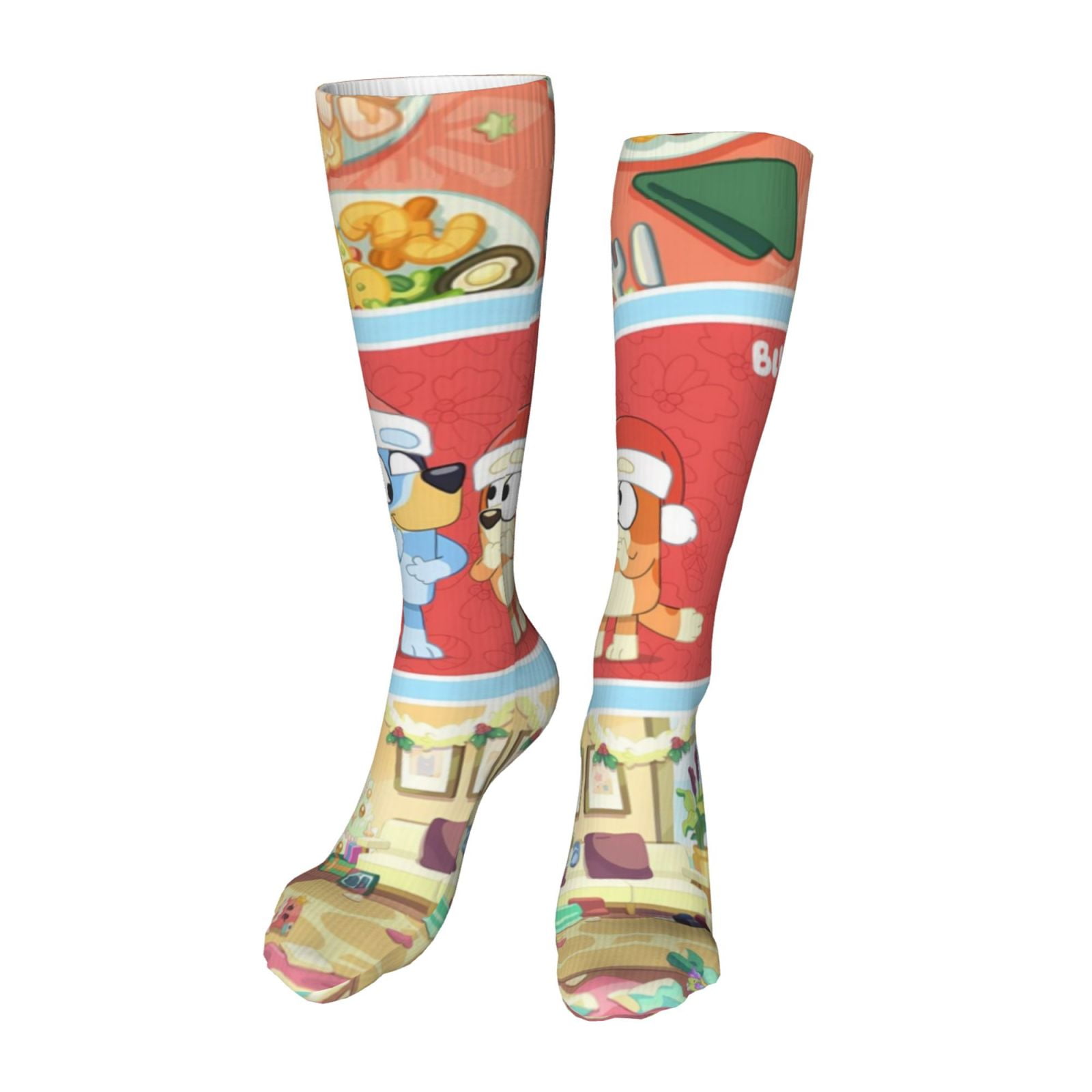 Gokiu Bluey Womens Thigh High Socks Warm Stocking Casual Knee High Long ...