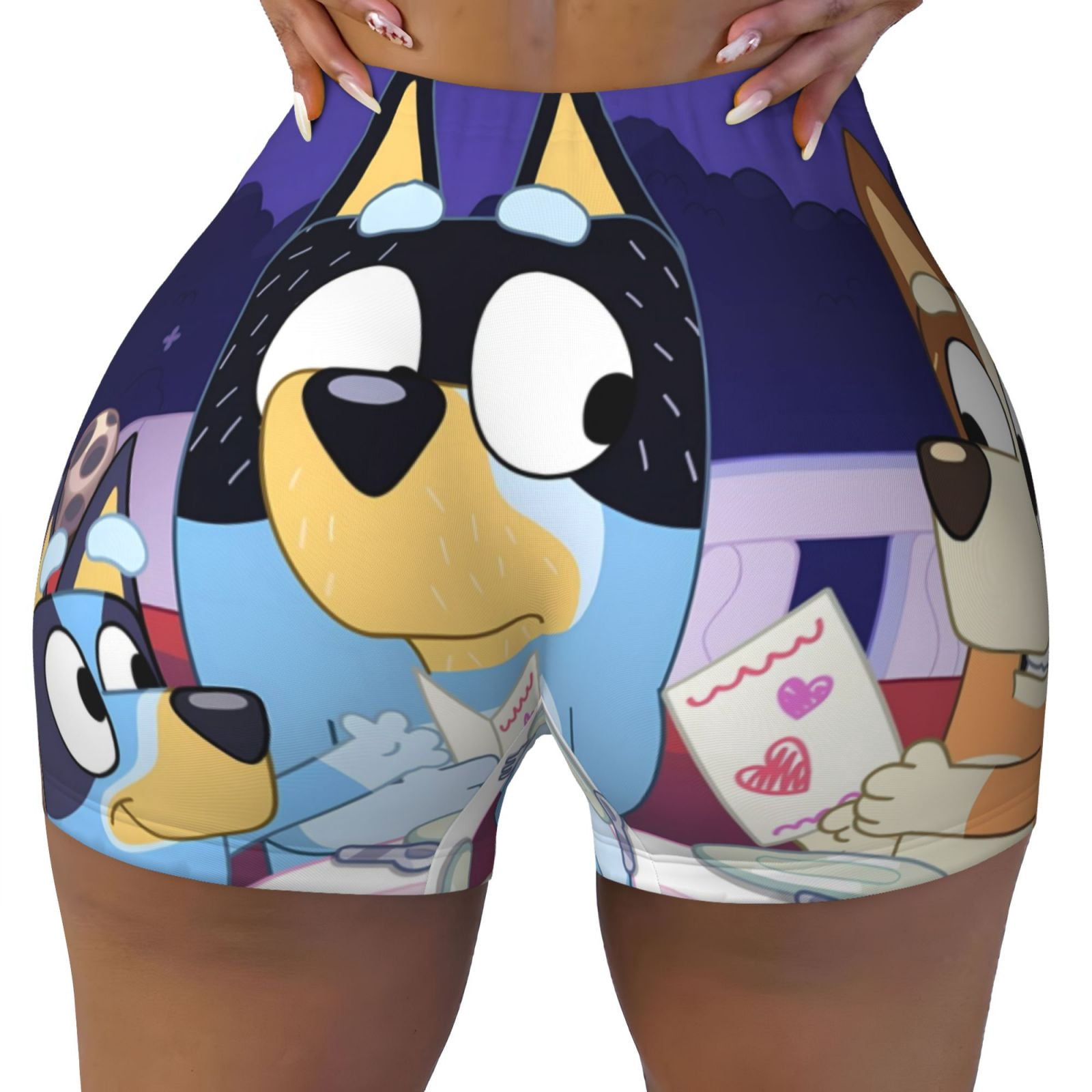 Gokiu Bluey Workout Shorts for Women Yoga Biker Shorts High Waisted ...