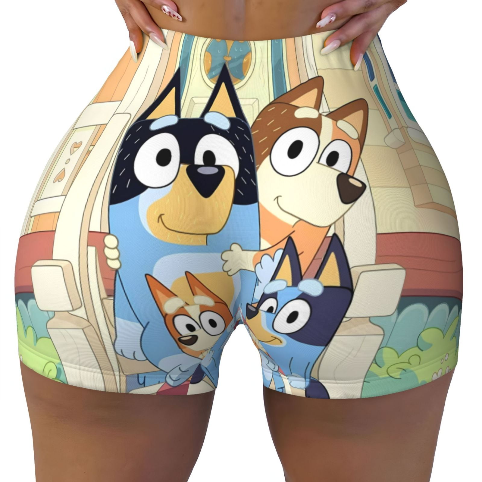 Gokiu Bluey Workout Shorts for Women Yoga Biker Shorts High Waisted ...