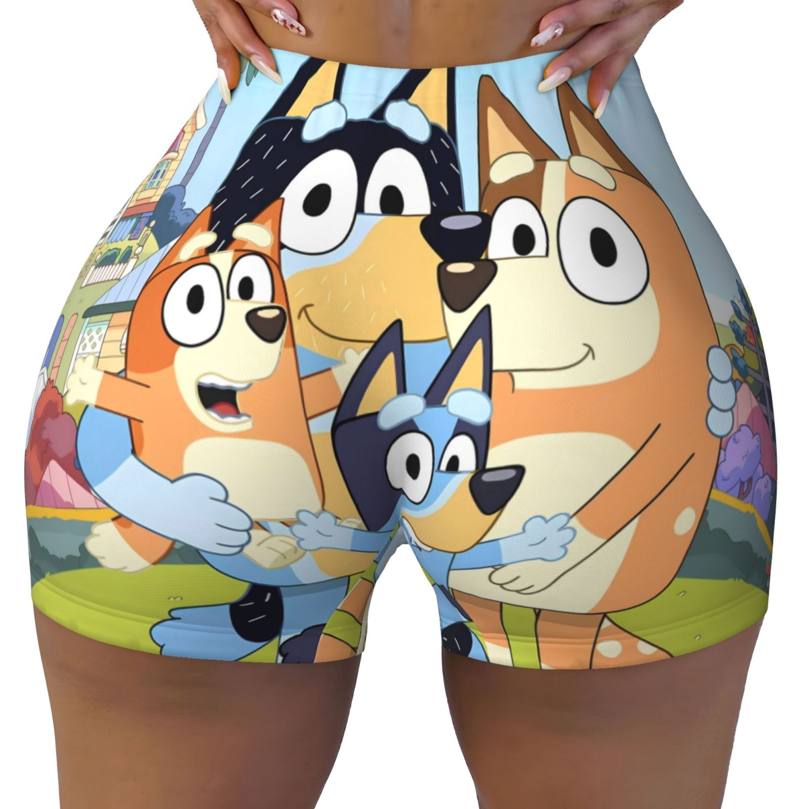 Gokiu Bluey Workout Shorts for Women Yoga Biker Shorts High Waisted ...
