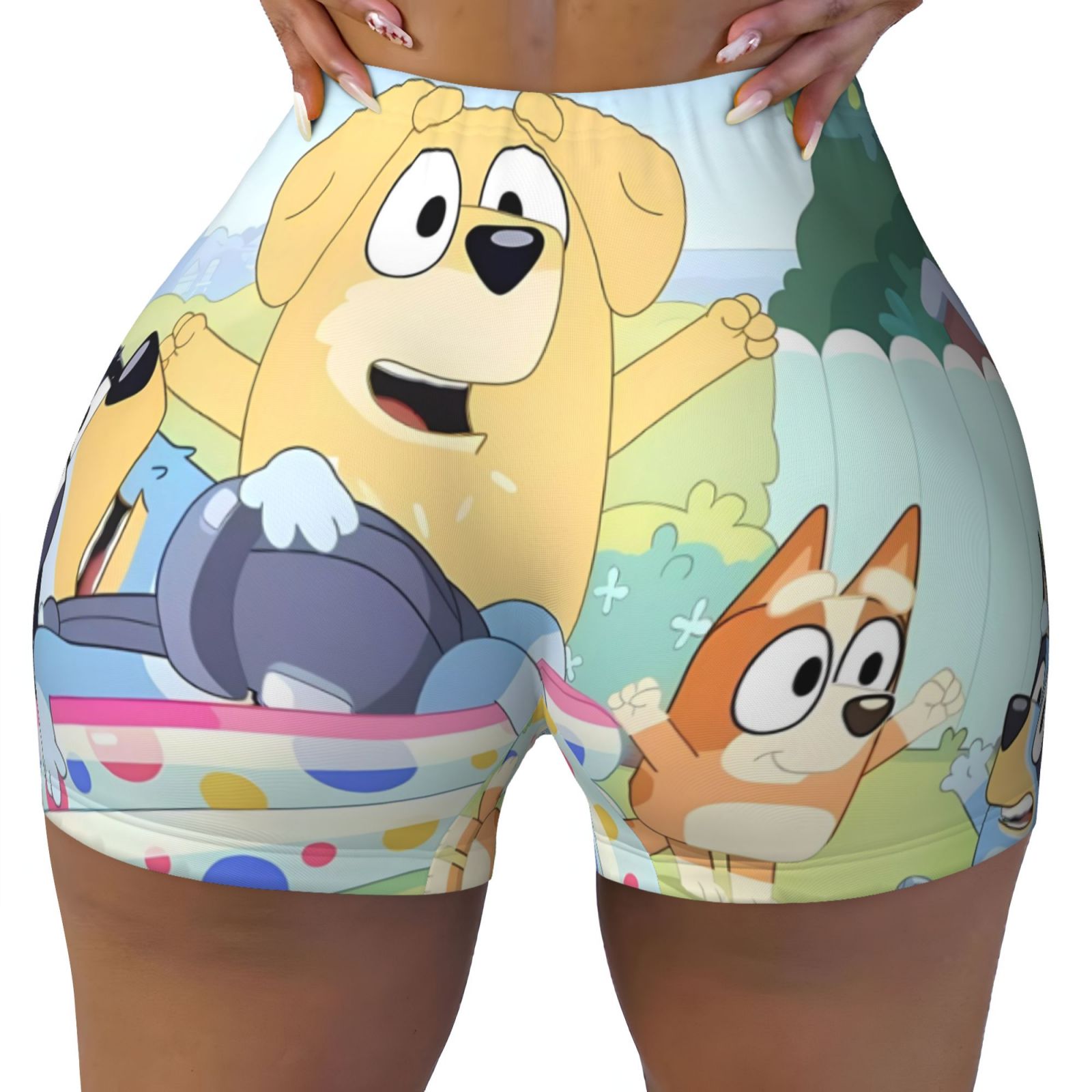 Gokiu Bluey Workout Shorts for Women Yoga Biker Shorts High Waisted ...