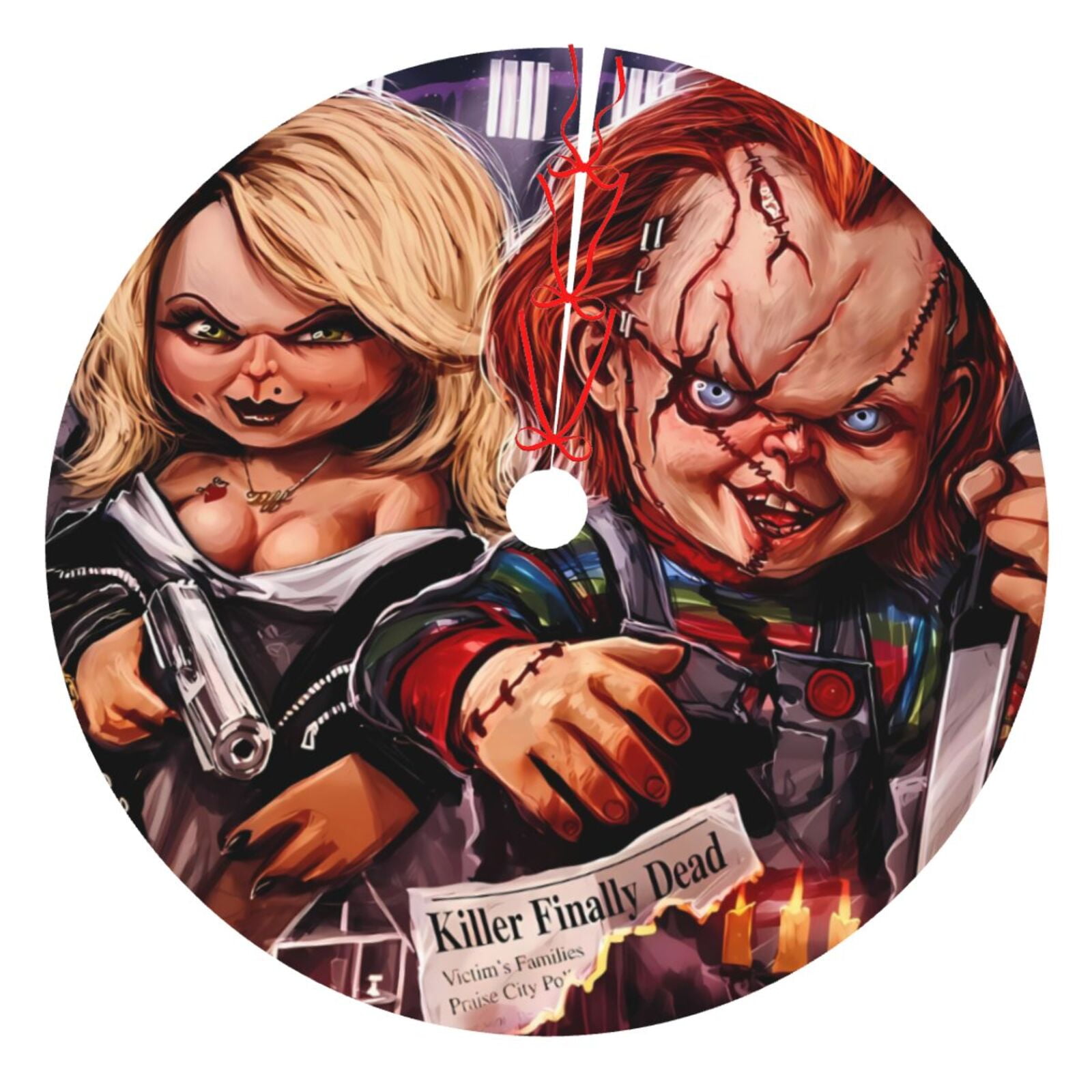 Gokiu Chucky Christmas Tree Skirt 30 36 48 Inch Carpet Mat Party Decor ...