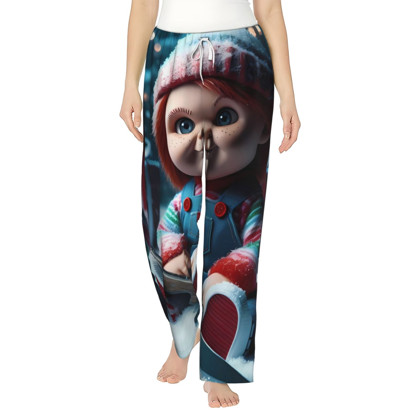 Gokiu Chucky Womens Pajama Pants Lounge Pants Women Drawstring Wide Leg ...
