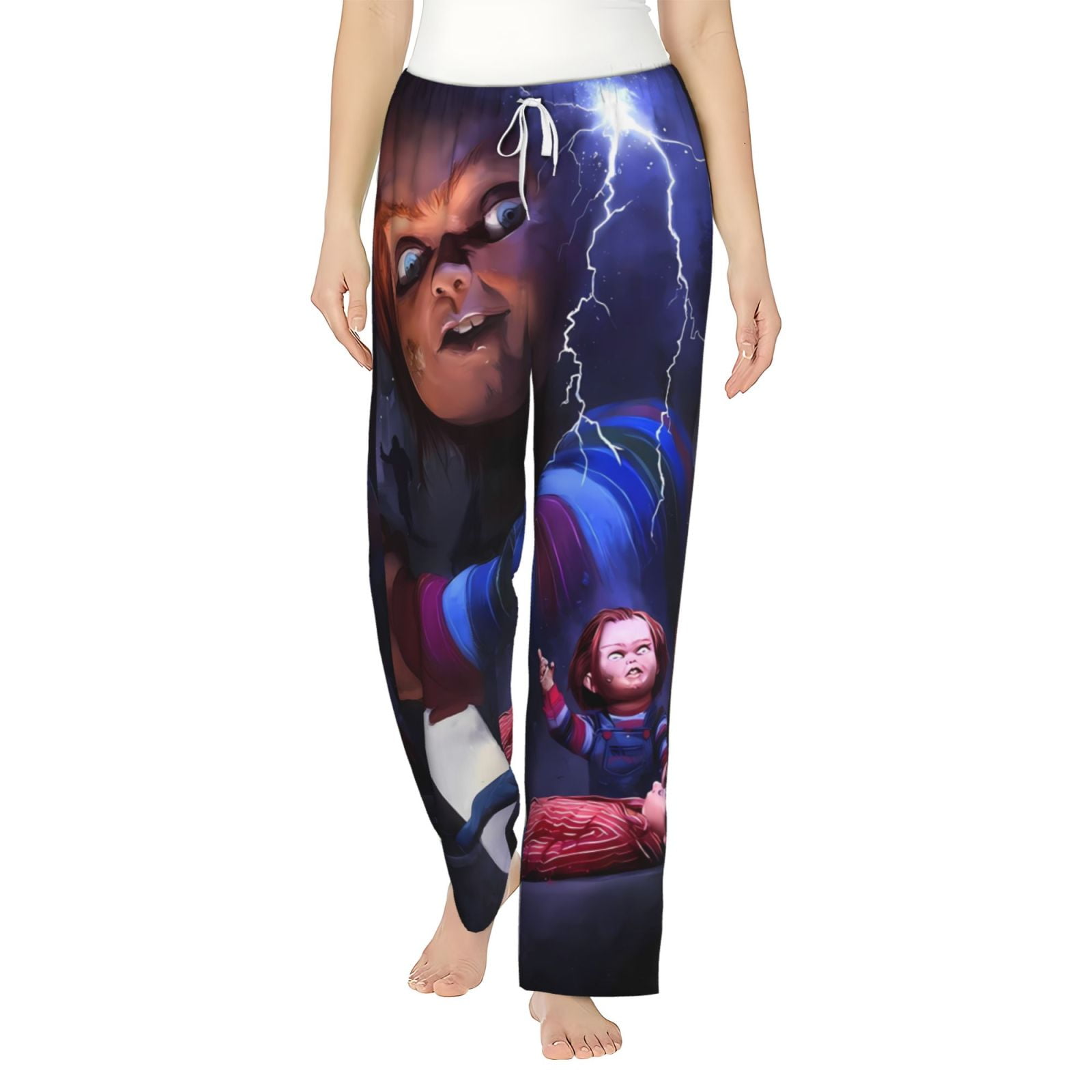 Gokiu Chucky Womens Pajama Pants Lounge Pants Women Drawstring Wide Leg ...