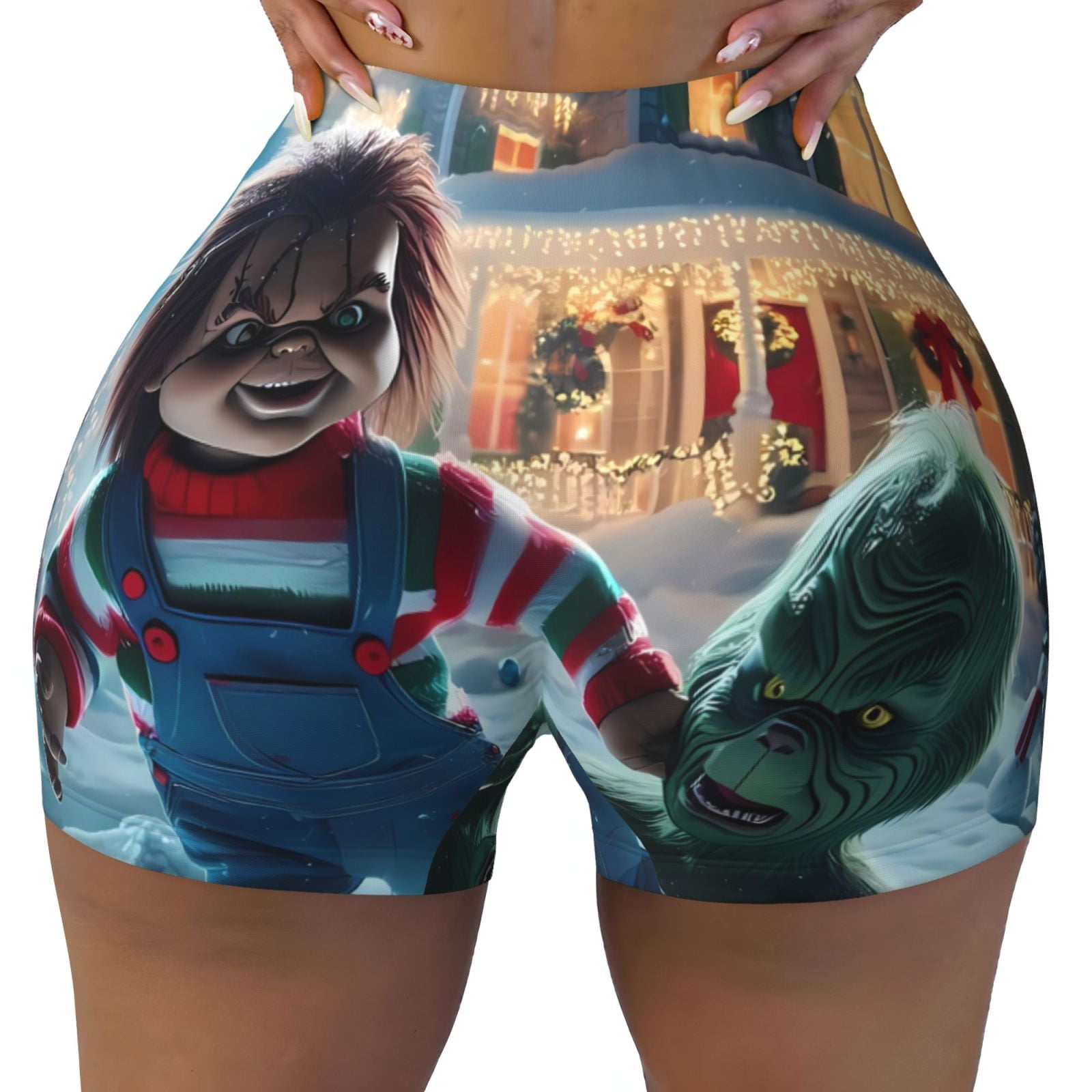 Gokiu Chucky Workout Shorts for Women Yoga Biker Shorts High Waisted ...