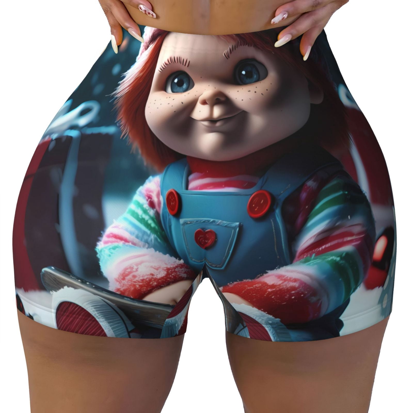Gokiu Chucky Workout Shorts for Women Yoga Biker Shorts High Waisted ...