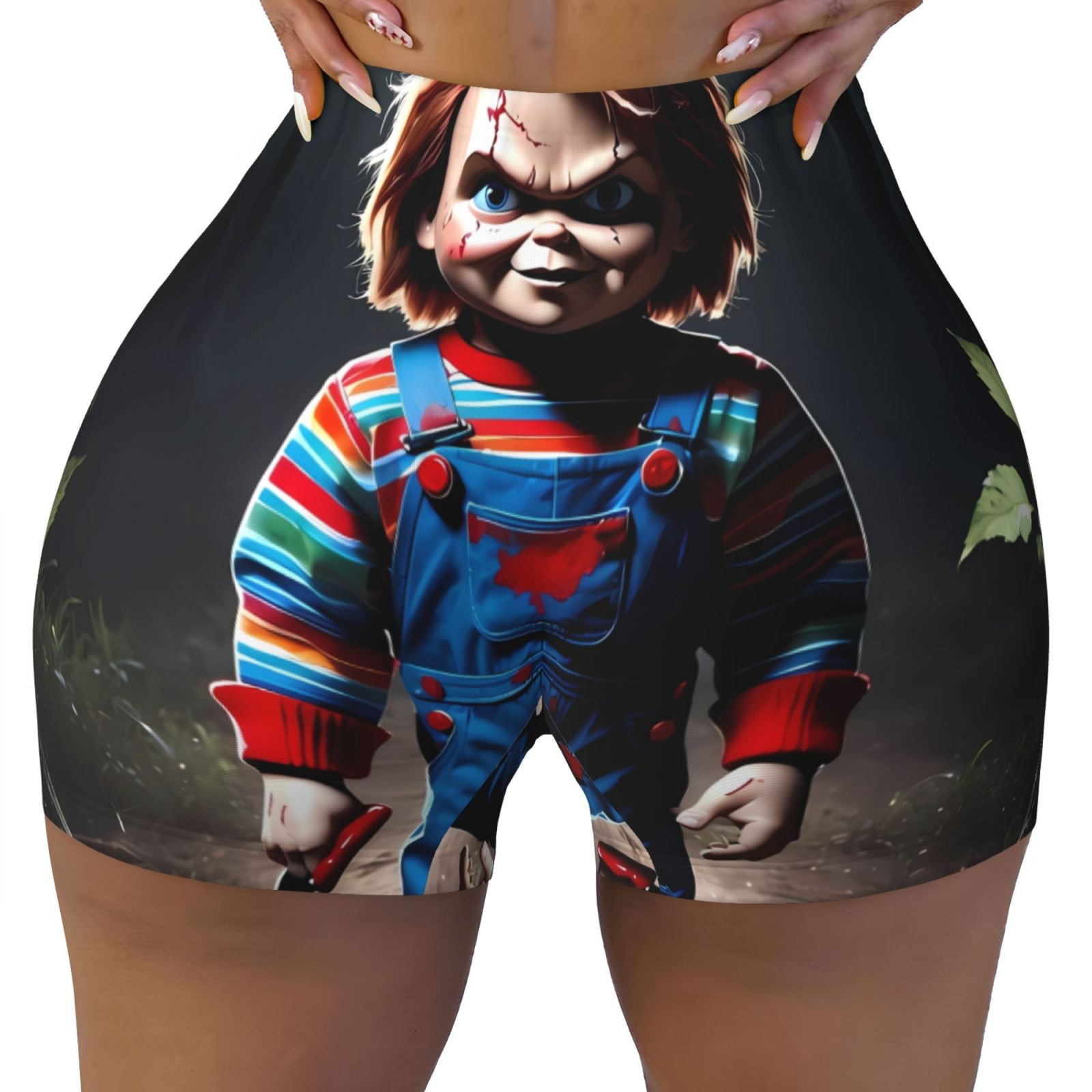 Gokiu Chucky Workout Shorts for Women Yoga Biker Shorts High Waisted ...