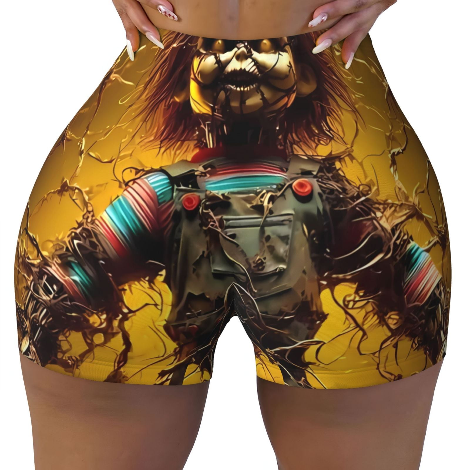 Gokiu Chucky Workout Shorts for Women Yoga Biker Shorts High Waisted ...