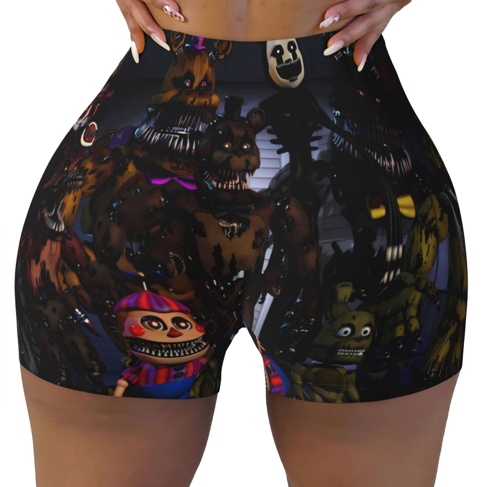 Gokiu Five Nights At Freddy'S Workout Shorts for Women Yoga Biker ...