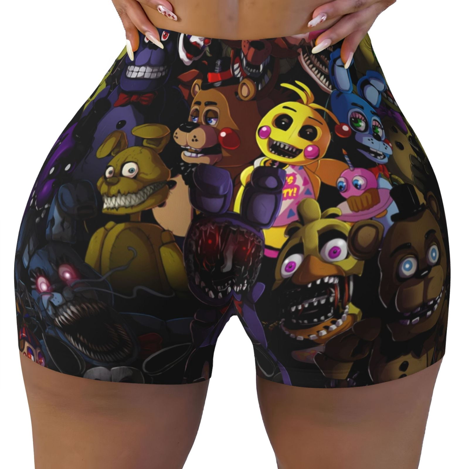 Gokiu Five Nights At Freddy'S Workout Shorts for Women Yoga Biker ...