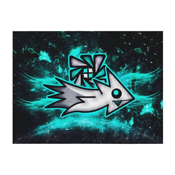 Gokiu Geometry Dash Flannel Blanket Super Soft Cozy Throw Blanket 50 ...