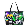 Gokiu Geometry Dash for Large Beach Tote Bag for Women Extra Large ...
