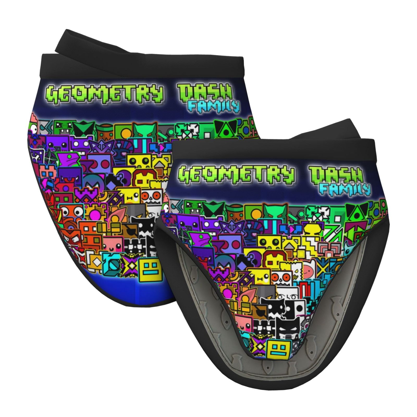 Gokiu Geometry Dash Mini Oven Mitts Silicone Little Kitchen Gloves Heat ...