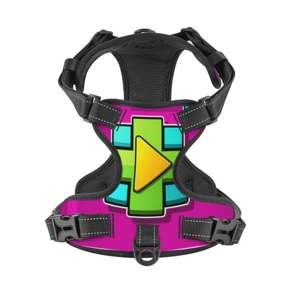 Gokiu Geometry Dash for No Pull Dog Harness, Reflective Adjustable Pet ...