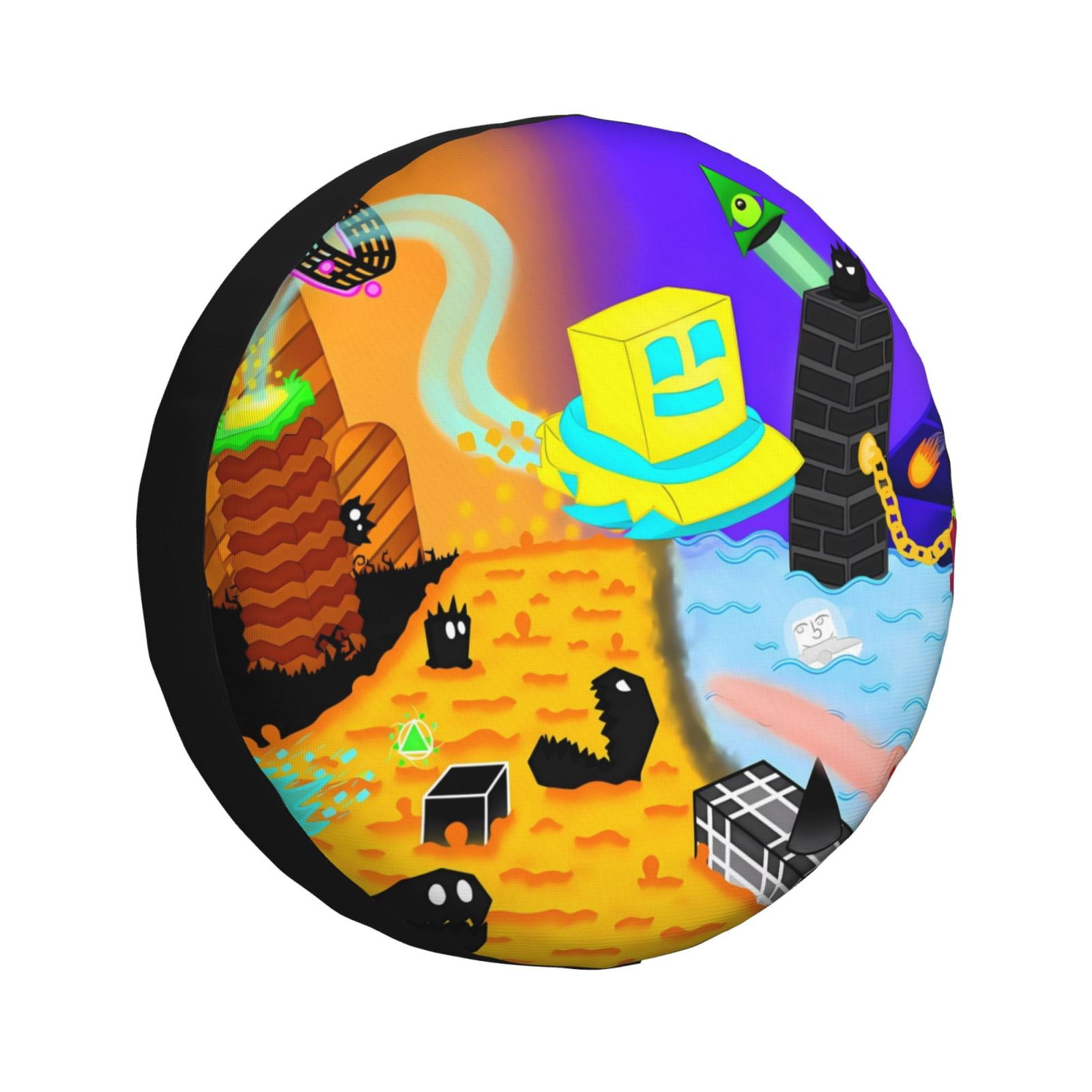Gokiu Geometry Dash Spare Tire Cover Wheel Protectors Waterproof ...