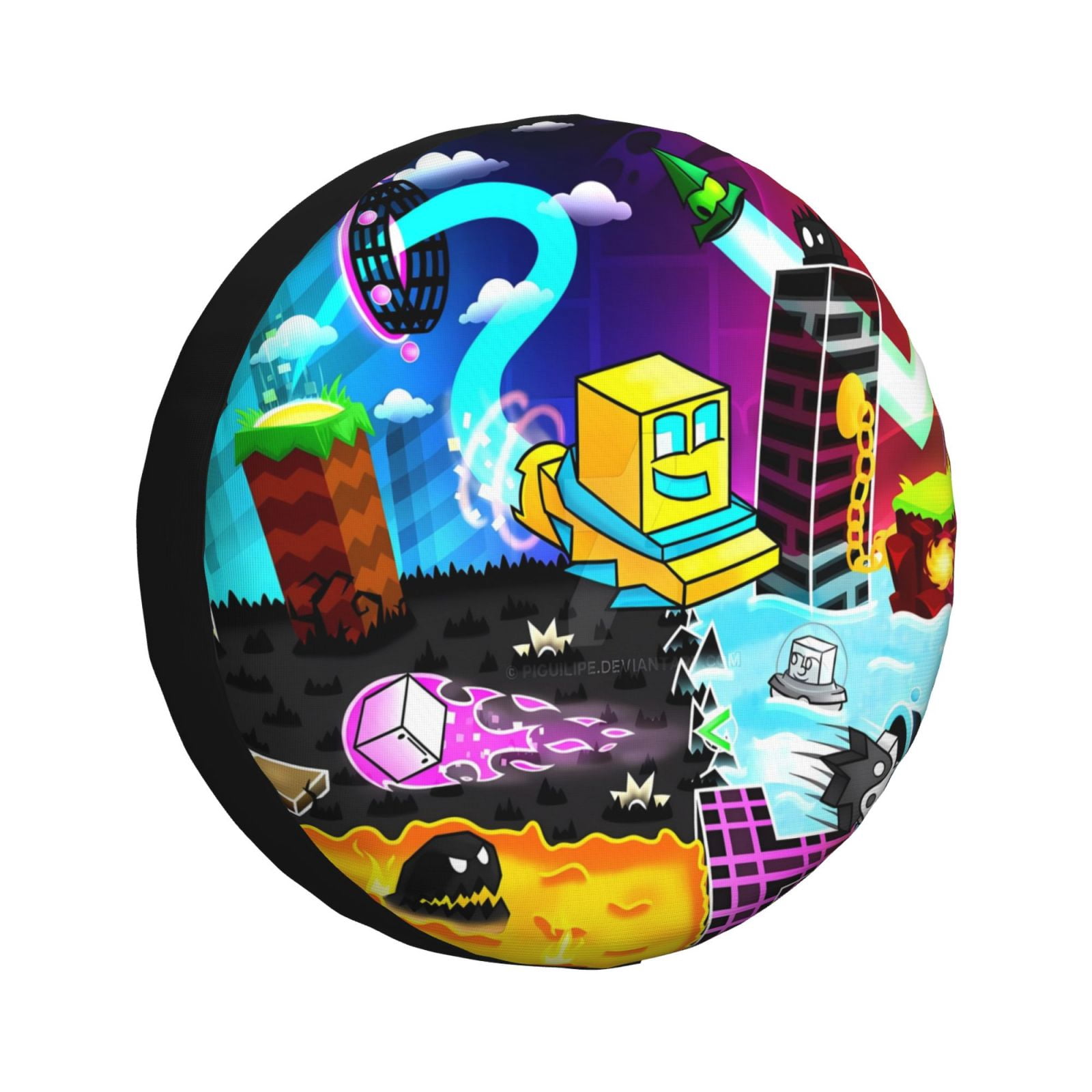 Gokiu Geometry Dash Spare Tire Cover Wheel Protectors Waterproof ...