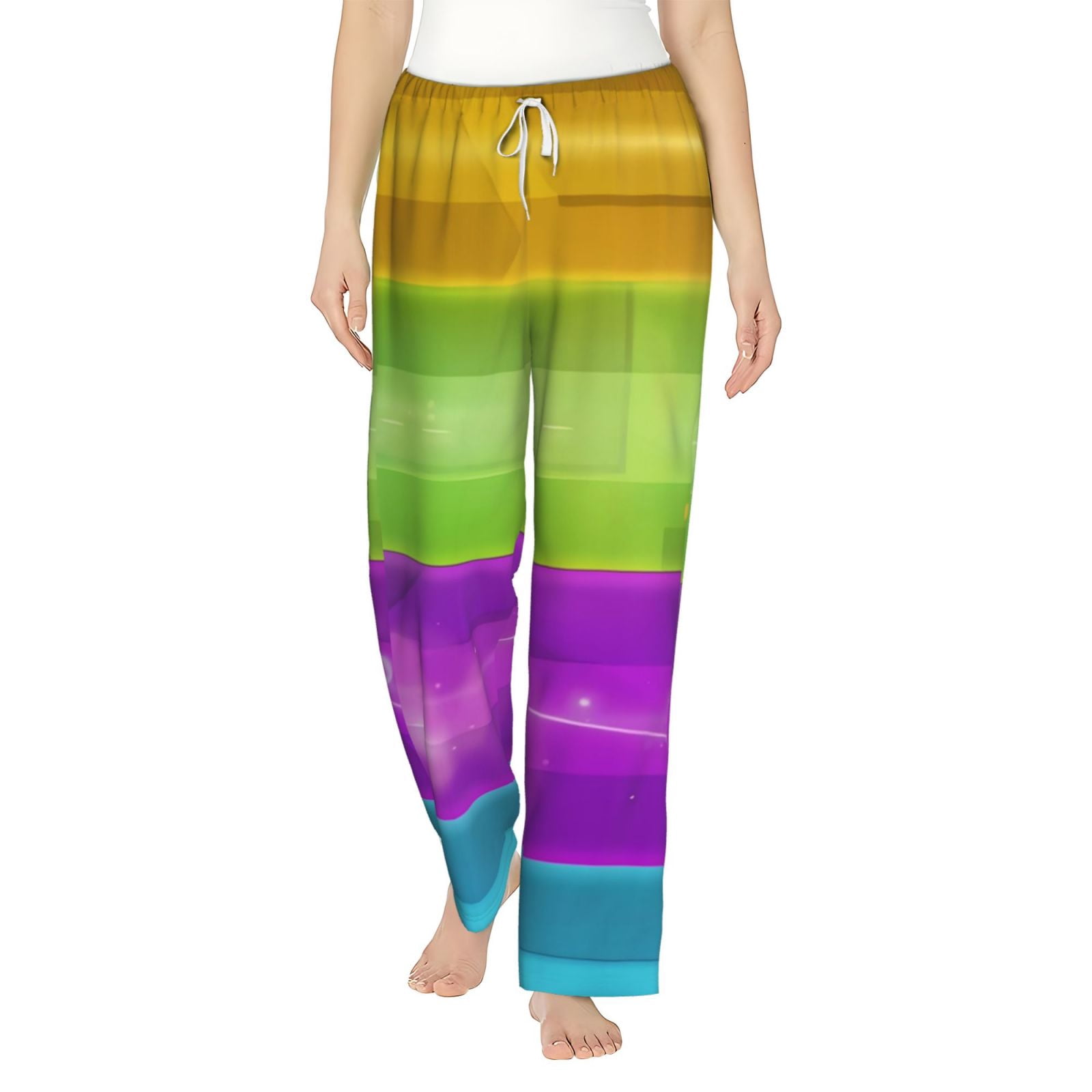 Gokiu Geometry Dash Womens Pajama Pants Lounge Pants Women Drawstring ...