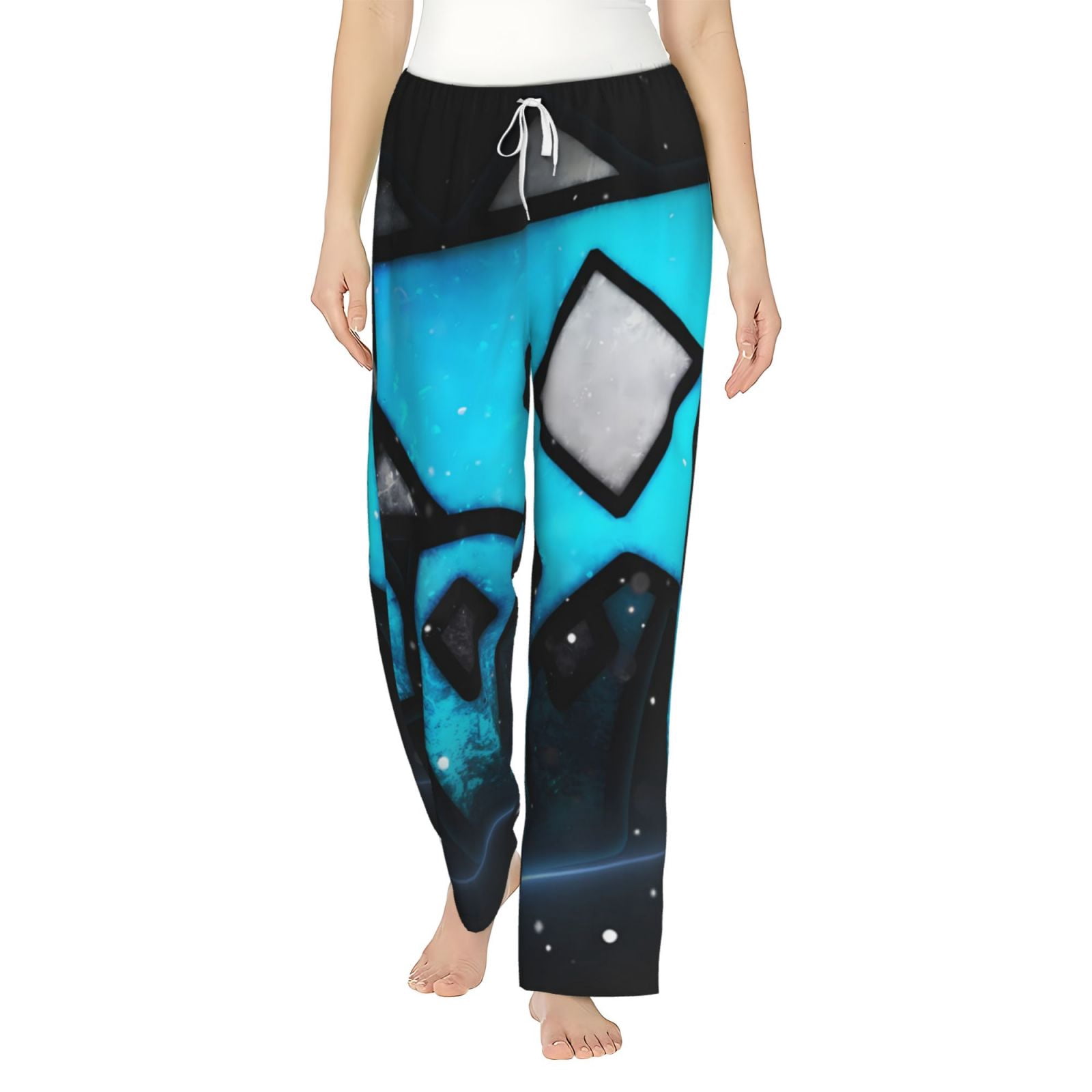 Gokiu Geometry Dash Womens Pajama Pants Lounge Pants Women Drawstring ...