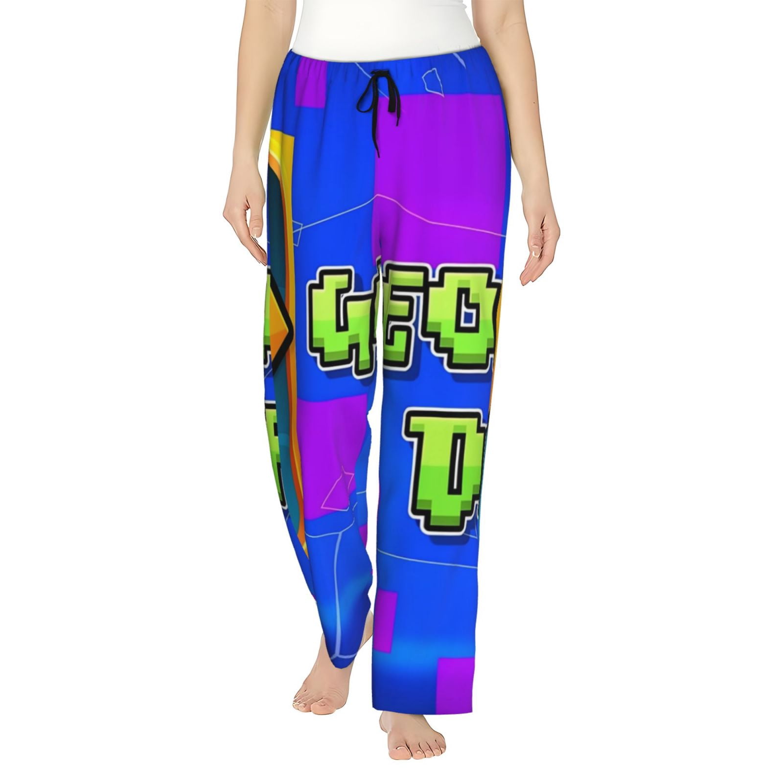 Gokiu Geometry Dash Womens Pajama Pants Lounge Pants Women Drawstring ...