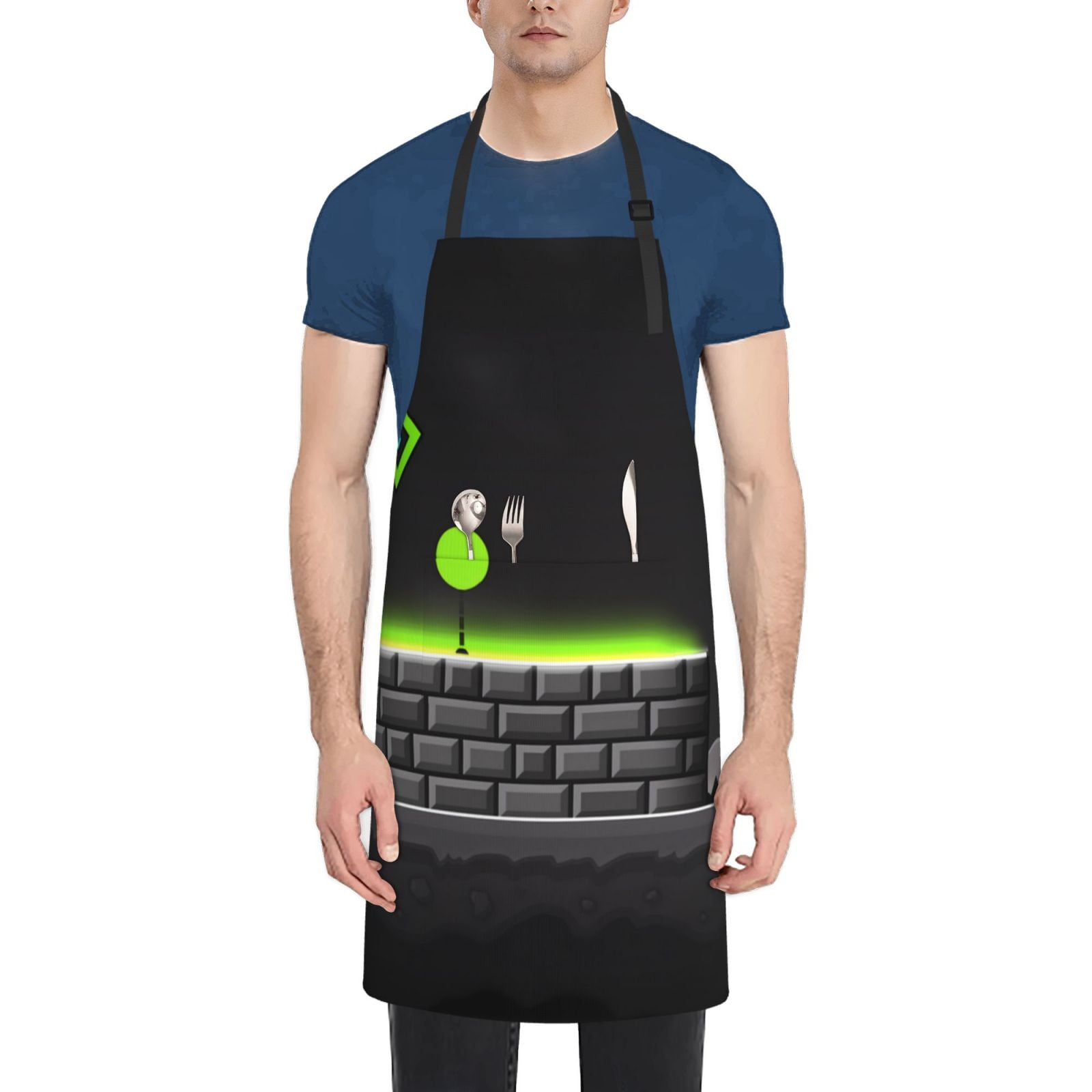 Gokiu Geometry Dash for Kitchen Cooking Aprons Adjustable Water and Oil ...