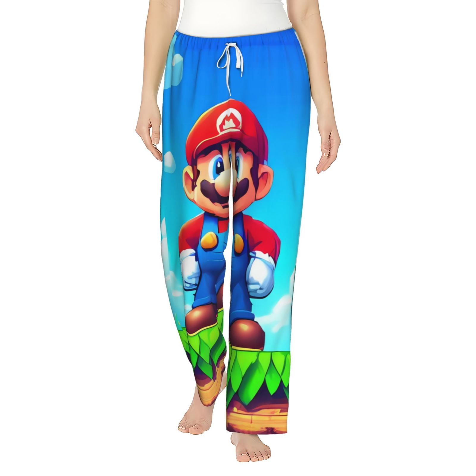 Gokiu Mario Womens Pajama Pants Lounge Pants Women Drawstring Wide Leg ...