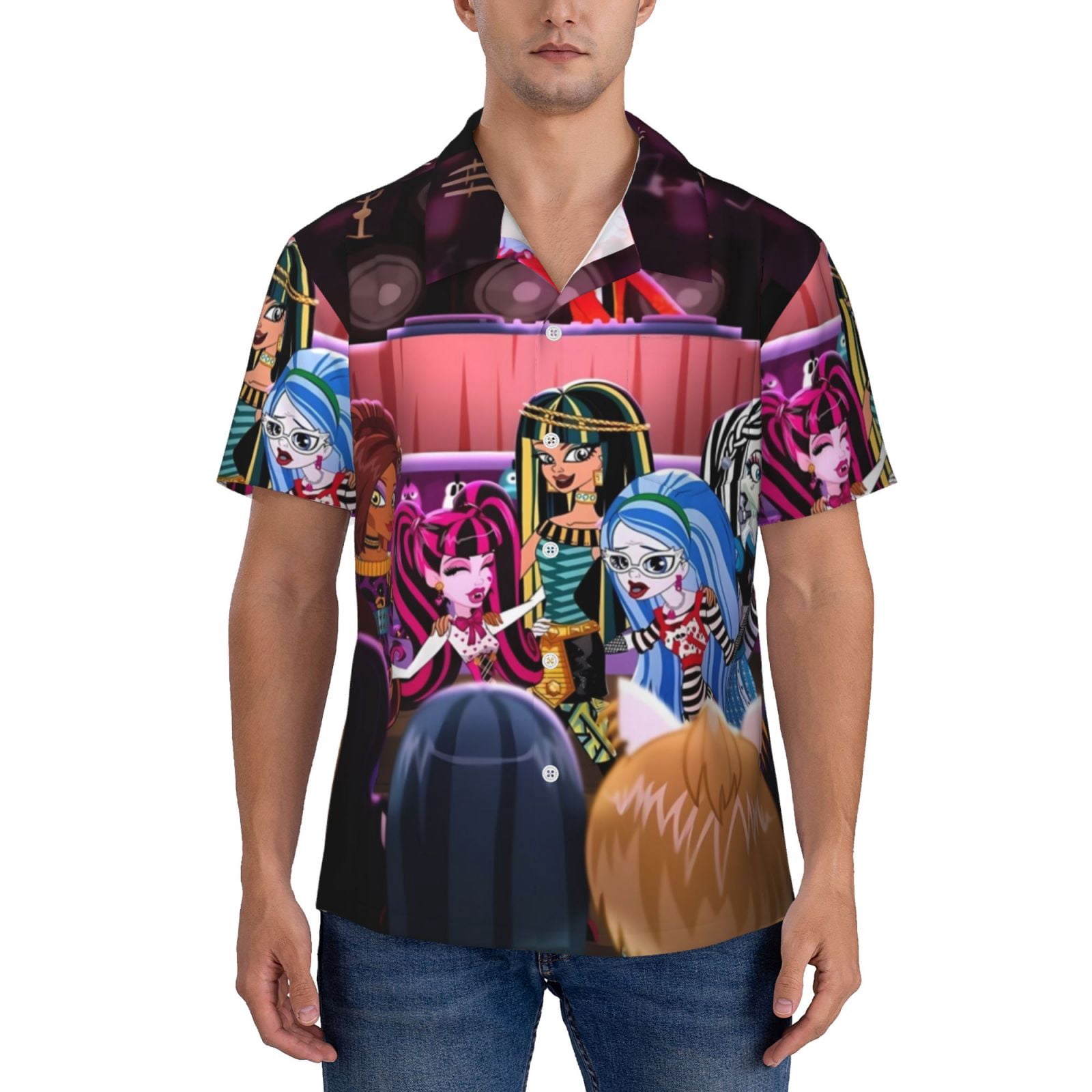Gokiu Monster High for Hawaiian Shirt for Men Casual Button Down Beach ...
