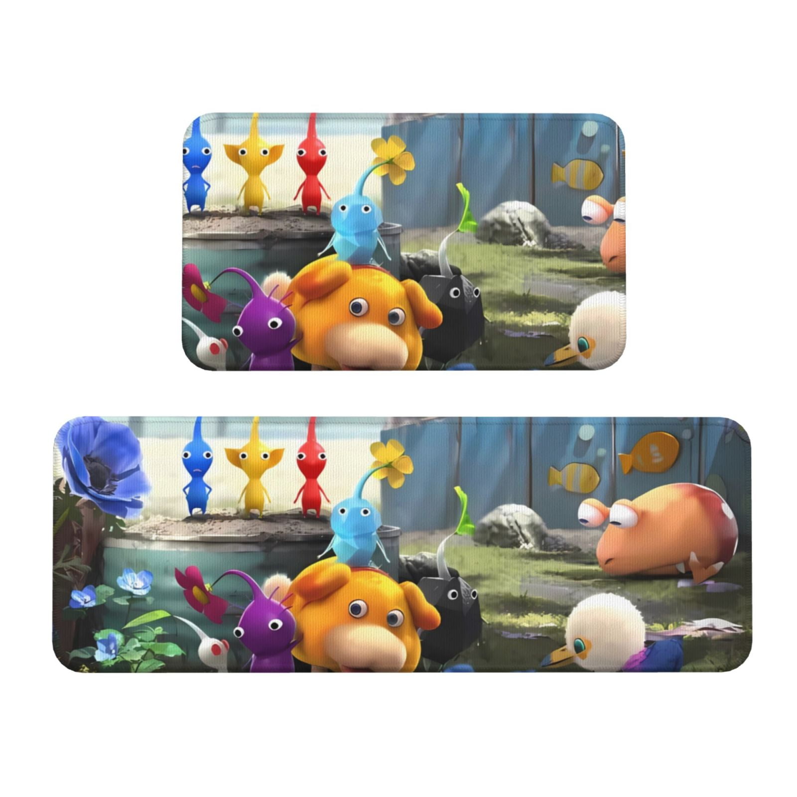 Gokiu Pikmin Kitchen Mat 2PCS Kitchen Rugs, Cushioned Anti Fatigue Non ...