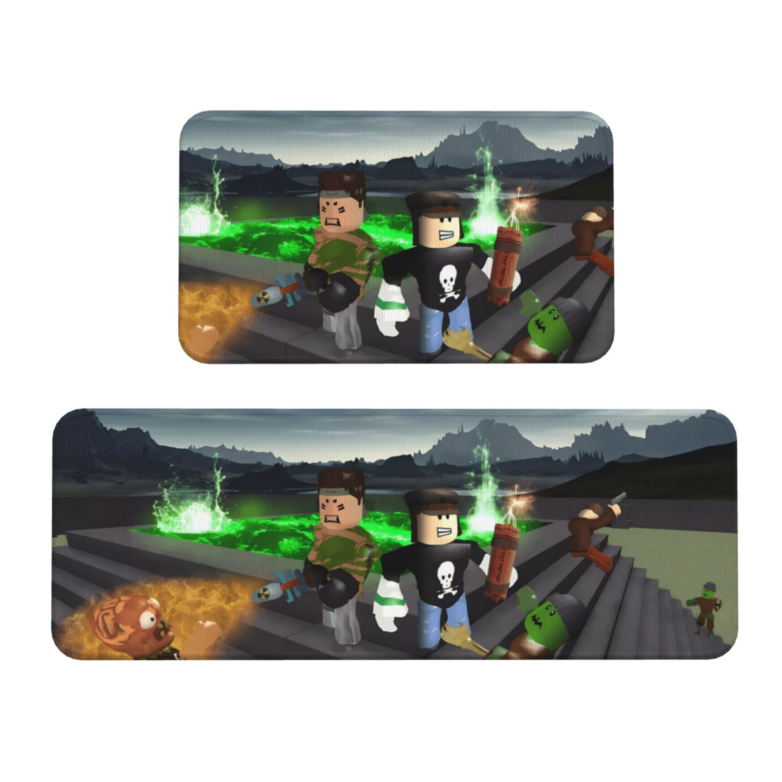 Gokiu Roblox Kitchen Mat 2PCS Kitchen Rugs, Cushioned Anti Fatigue Non ...