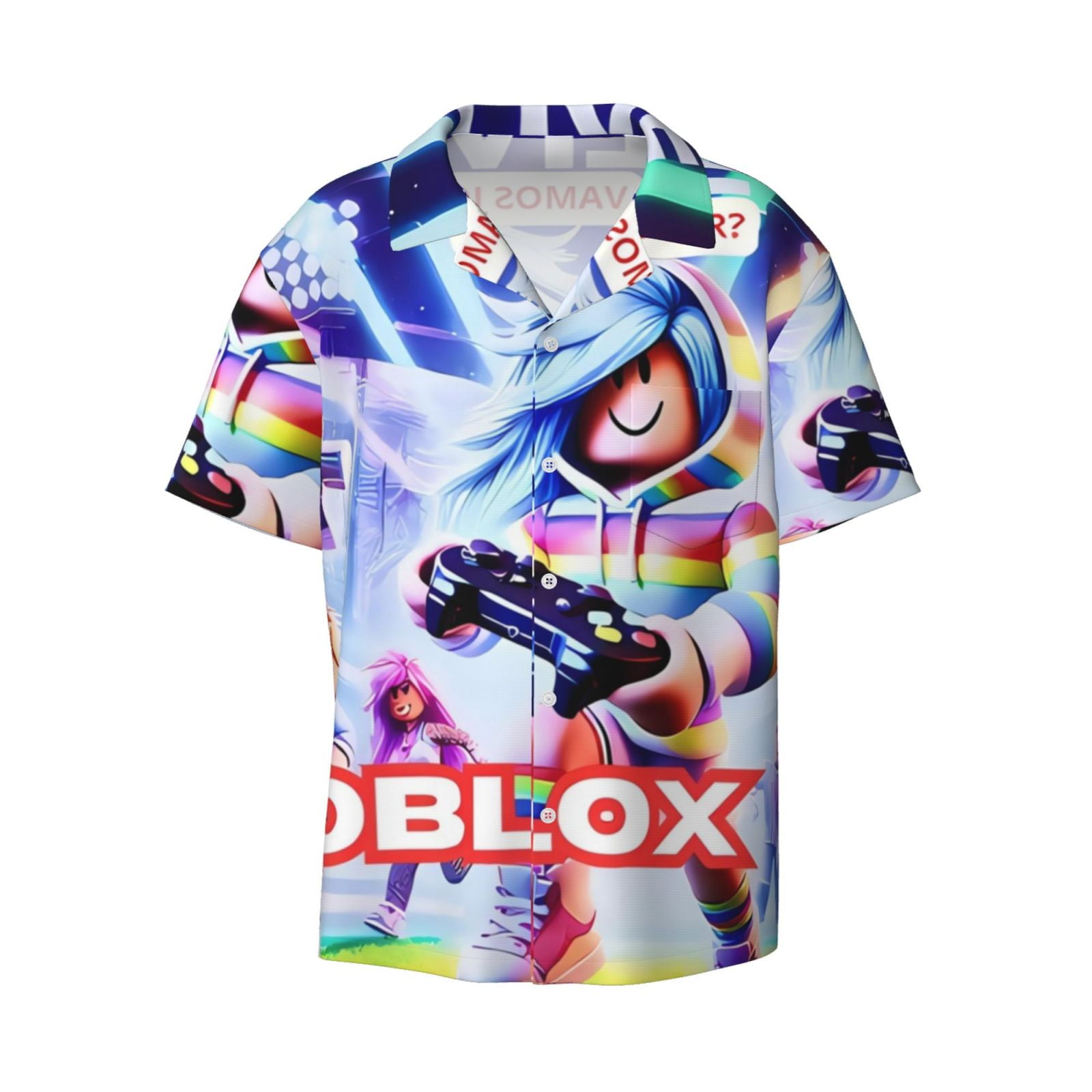 Gokiu Roblox Men's Button Down Shirts Short Sleeve Casual Shirts Beach ...