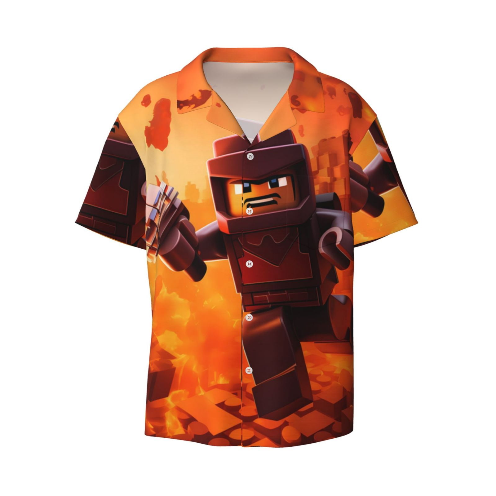 Gokiu Roblox Men's Button Down Shirts Short Sleeve Casual Shirts Beach ...