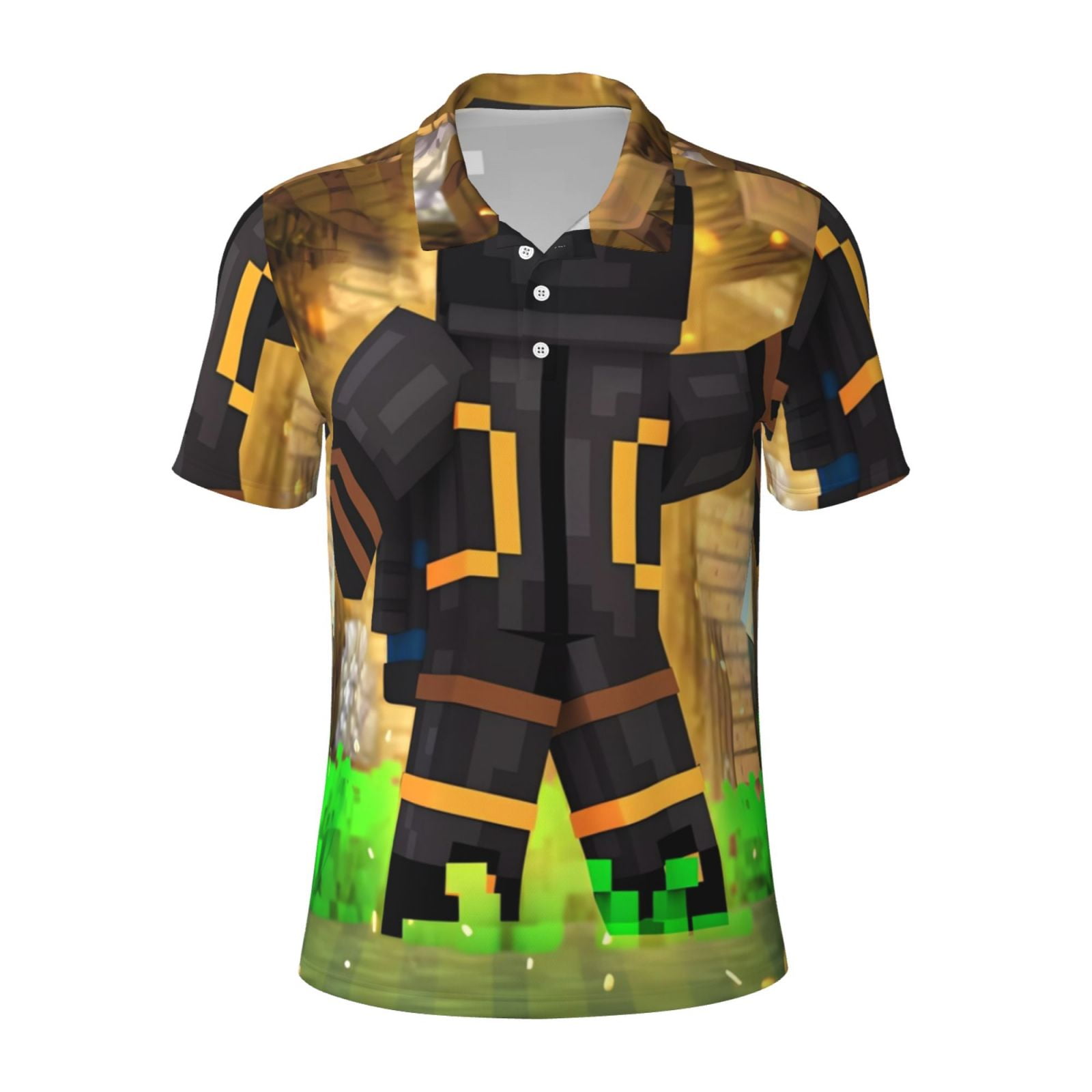 Gokiu Roblox Men's Polo Shirts Short Sleeve Classic Button Golf Shirt ...