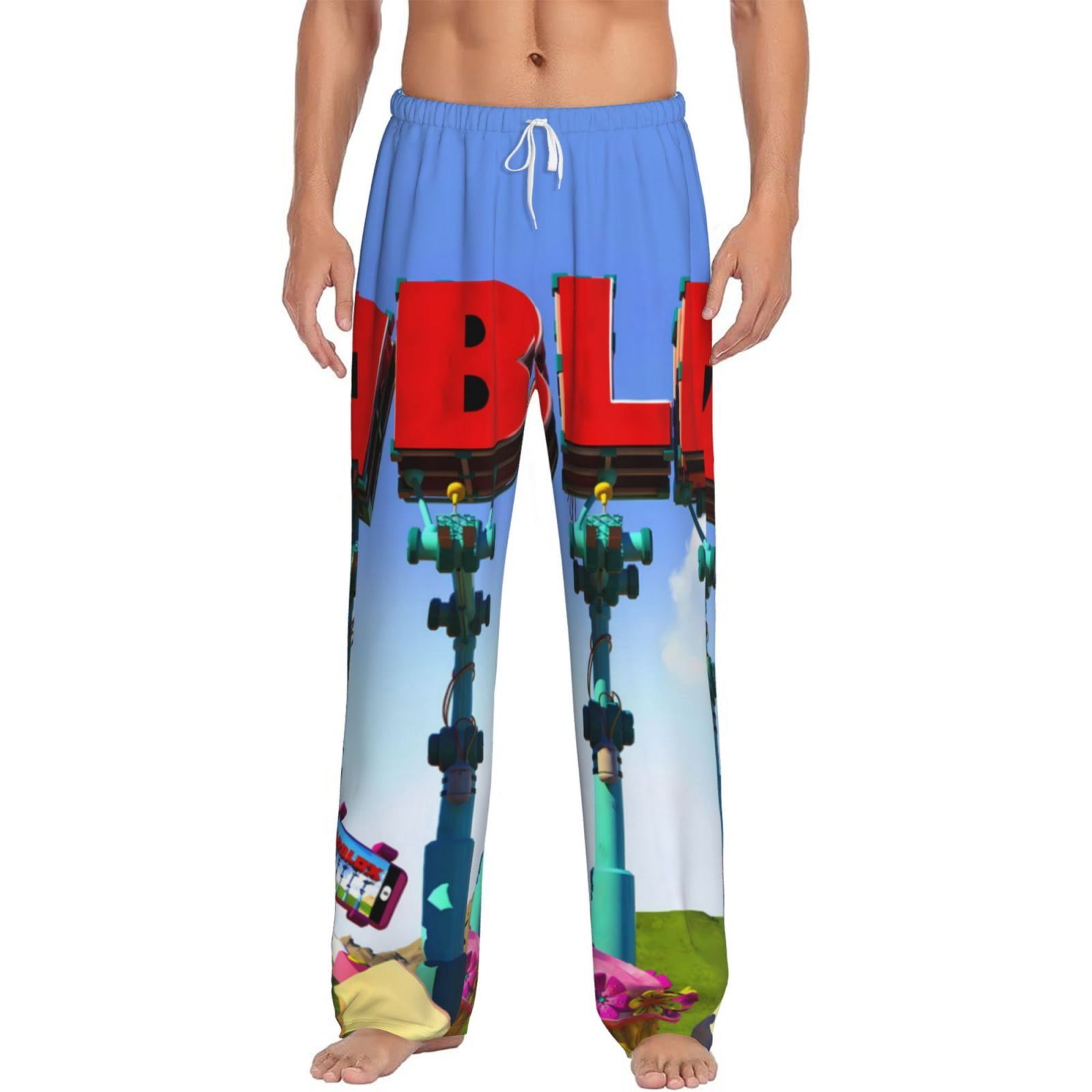 Gokiu Roblox Mens Pajama Lounge Pants Drawstring Pj Casual Pajama ...