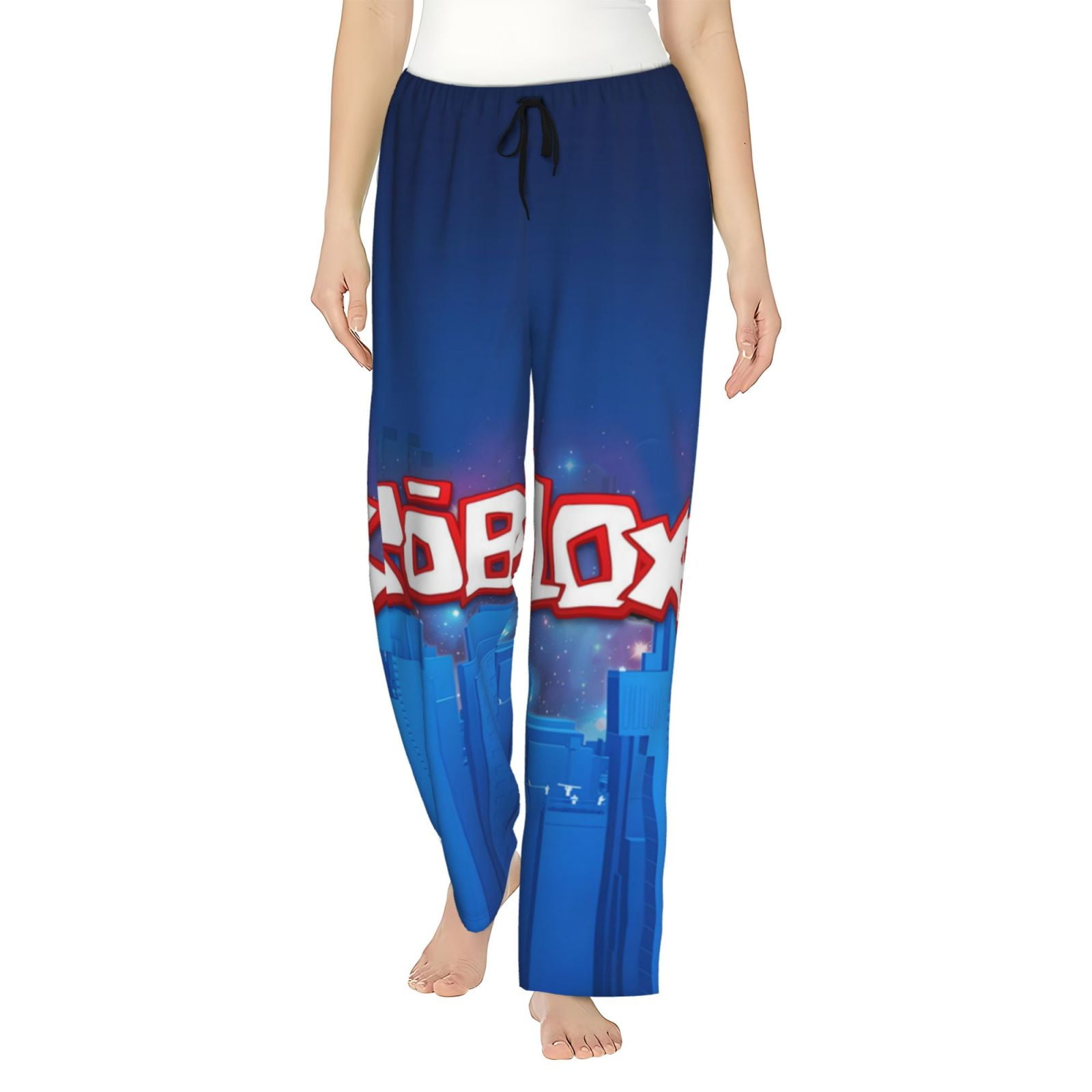 Gokiu Roblox Womens Pajama Pants Lounge Pants Women Drawstring Wide Leg ...