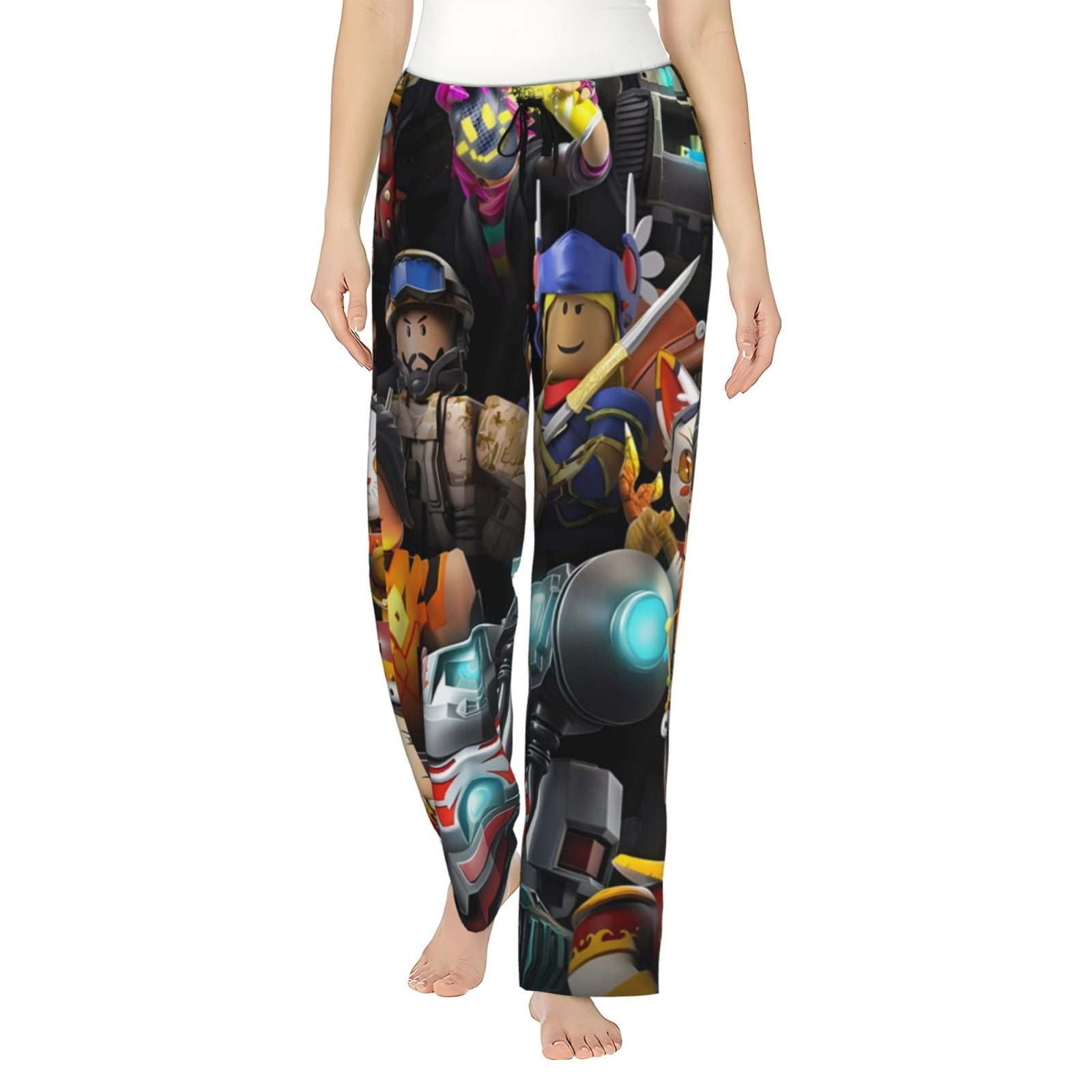 Gokiu Roblox Womens Pajama Pants Lounge Pants Women Drawstring Wide Leg ...