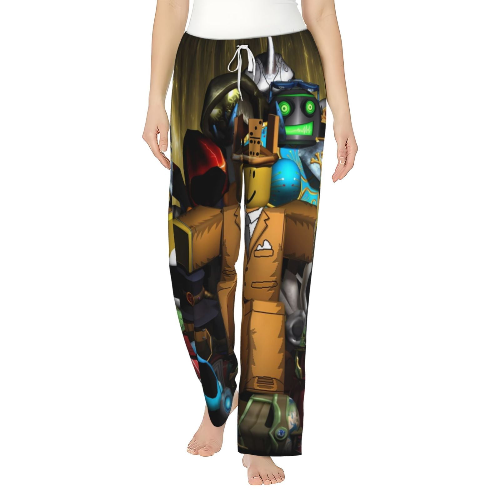 Gokiu Roblox Womens Pajama Pants Lounge Pants Women Drawstring Wide Leg ...