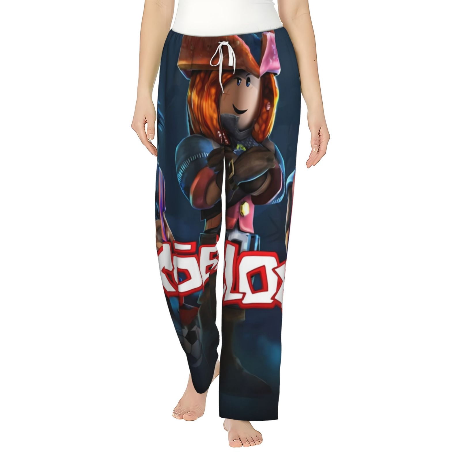 Gokiu Roblox Womens Pajama Pants Lounge Pants Women Drawstring Wide Leg ...