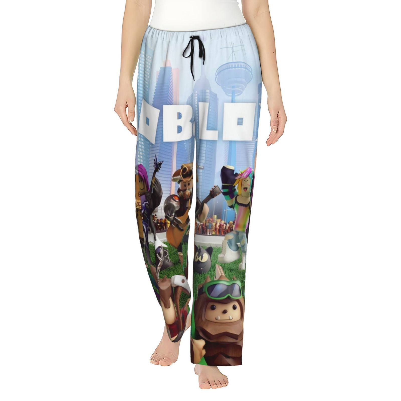 Gokiu Roblox Womens Pajama Pants Lounge Pants Women Drawstring Wide Leg ...