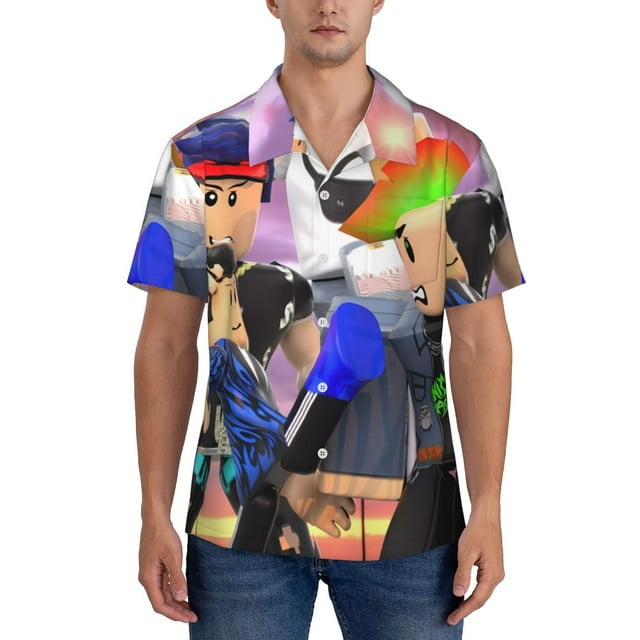 Gokiu Roblox for Hawaiian Shirt for Men Casual Button Down Beach Shirt ...